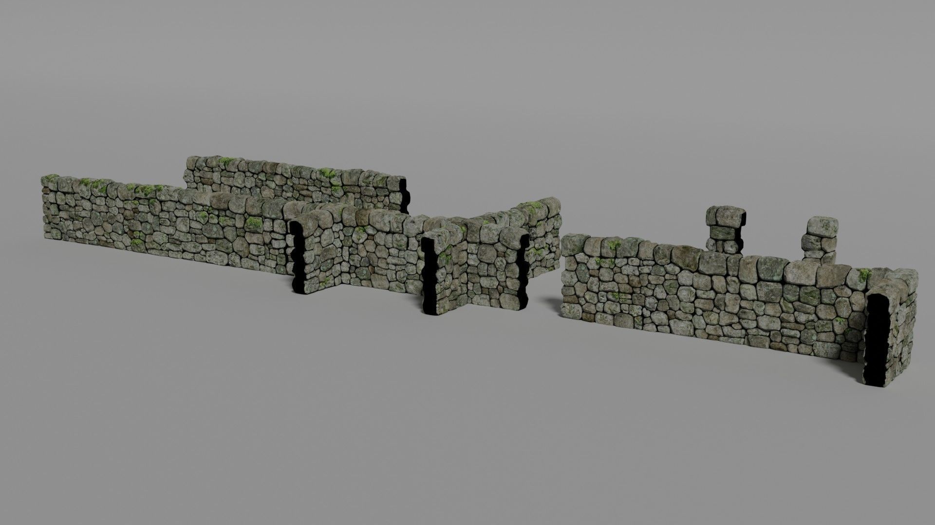 3D model Drystone Wall Modular VR / AR / low-poly | CGTrader