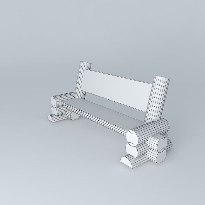 Log bench free 3D model | CGTrader
