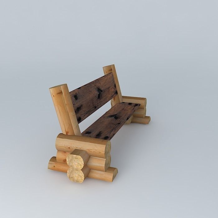 Log bench free 3D model | CGTrader
