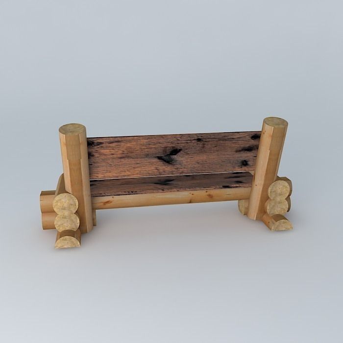 Log bench free 3D model | CGTrader
