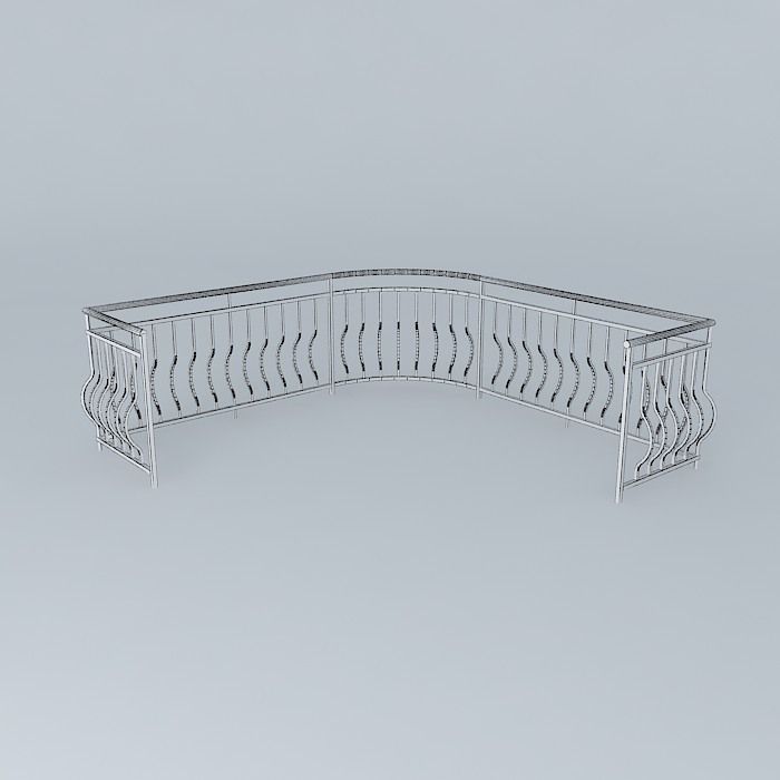 Metal railing free 3D model | CGTrader