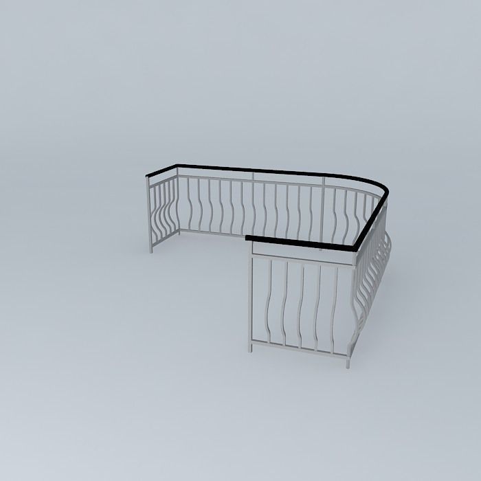 Metal railing free 3D model | CGTrader