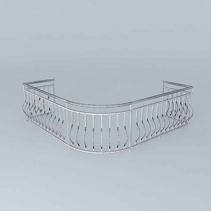 Metal railing free 3D model | CGTrader