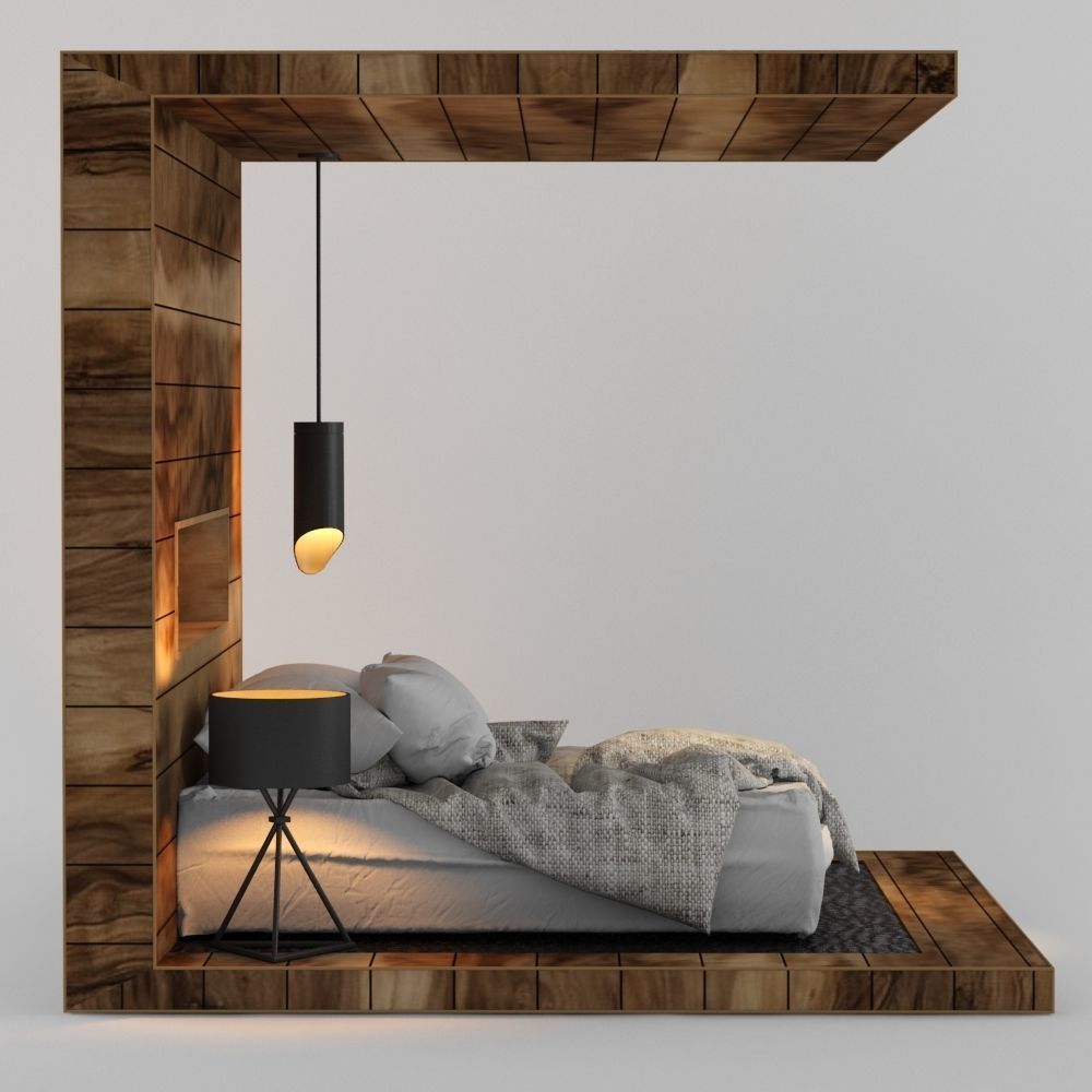 Wood Bed 3D model | CGTrader