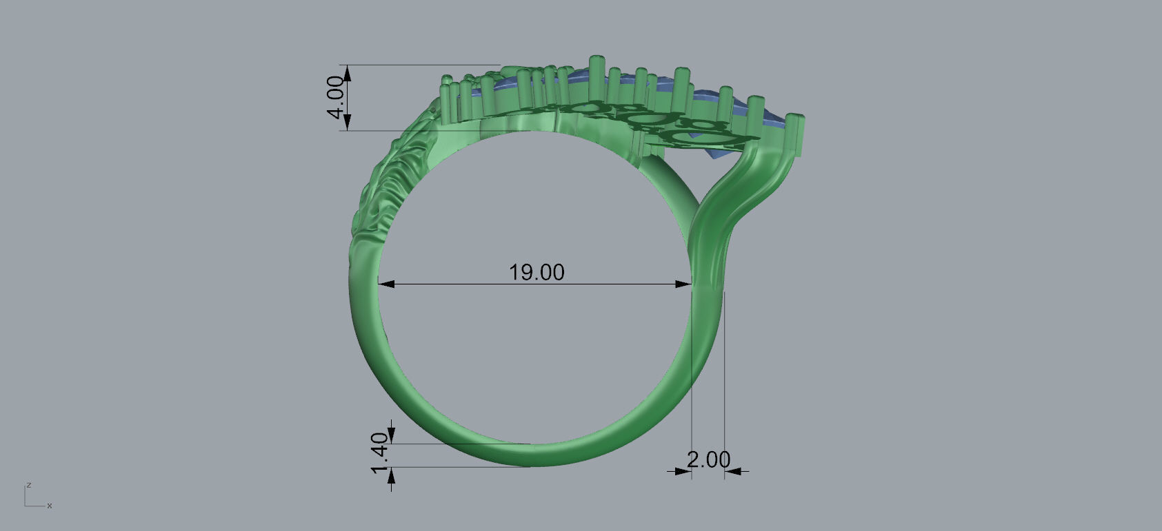 ring and earings magerit style 1907 3D model 3D printable | CGTrader