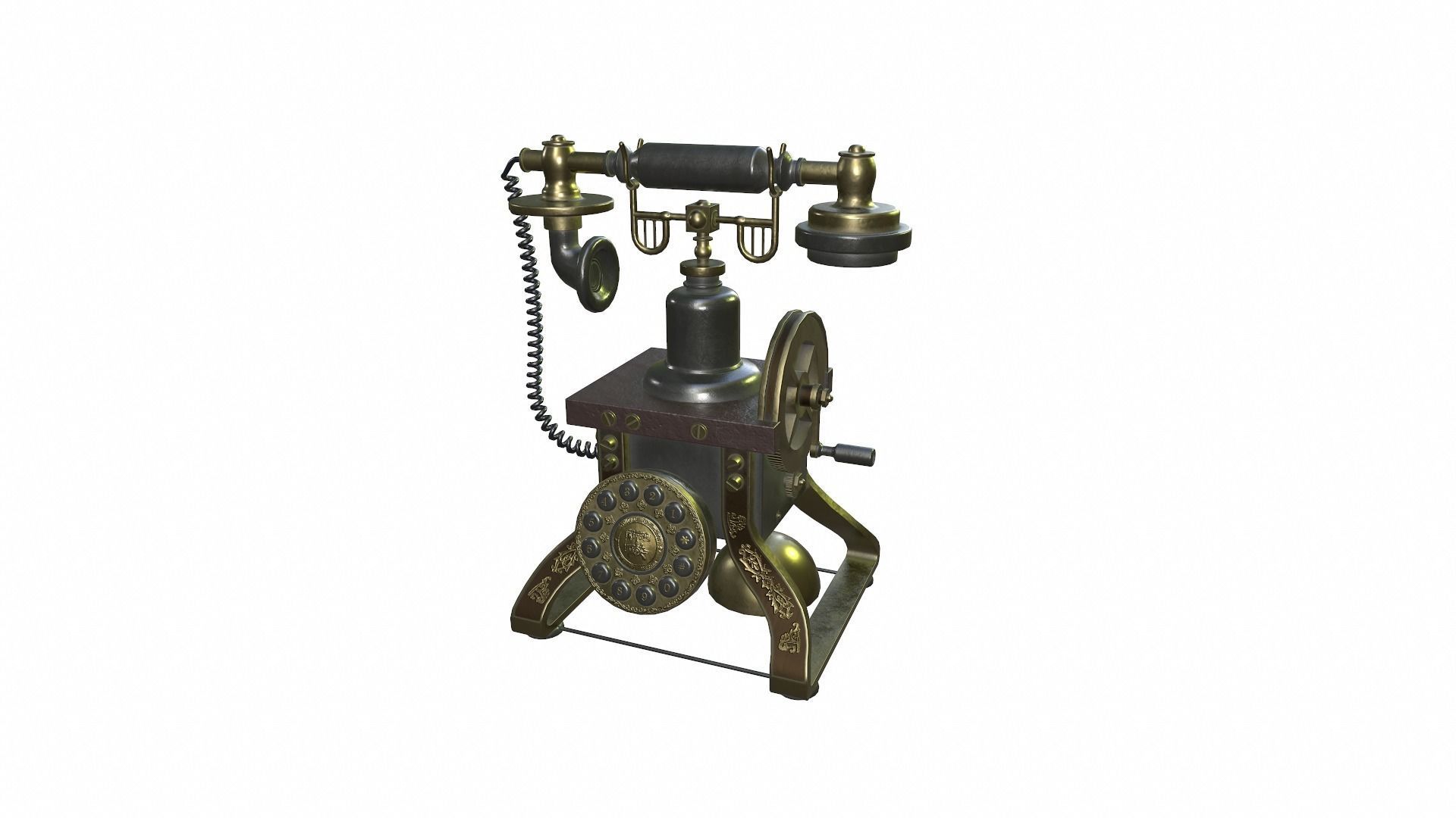 3D model The Eiffel Tower 1892 Rotary Antique Telephone VR / AR / low ...