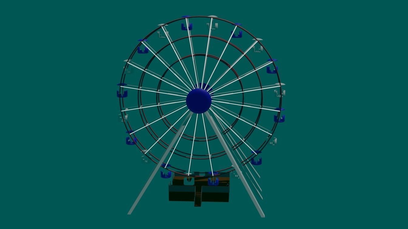 Ferris Wheel Basic Model 3D model animated rigged | CGTrader