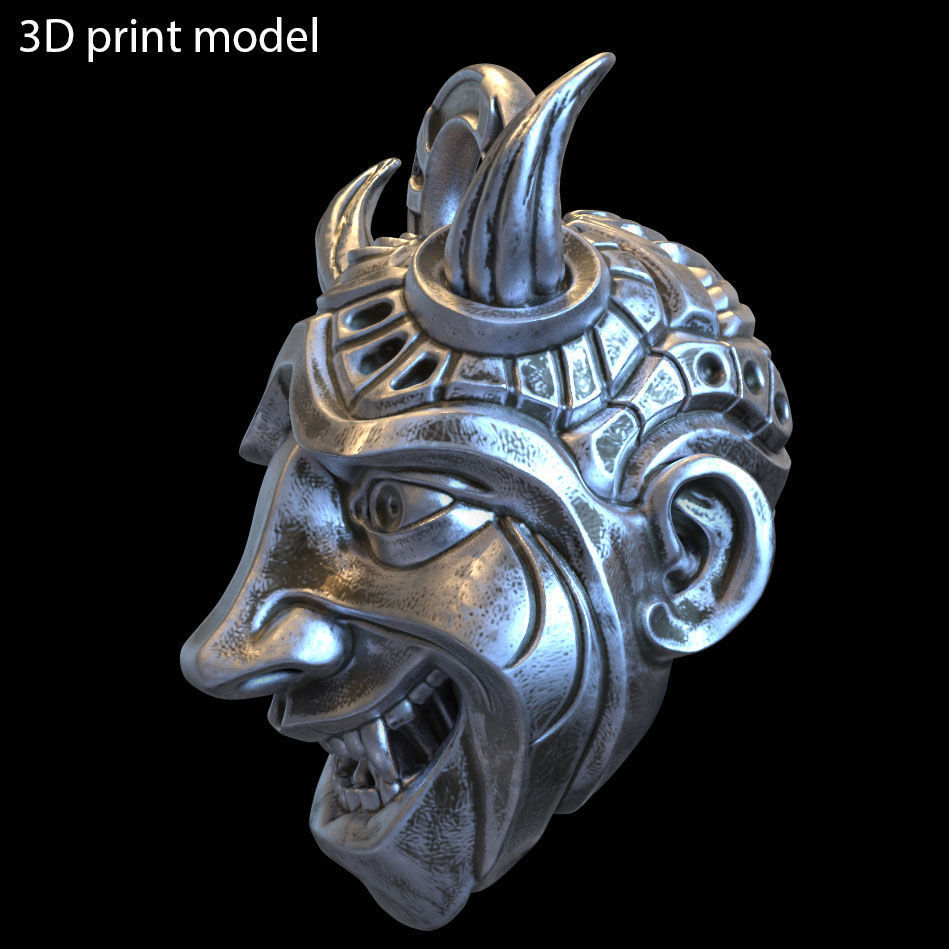 skull Pendant jewelry Demon vol3 3D model 3D printable | CGTrader