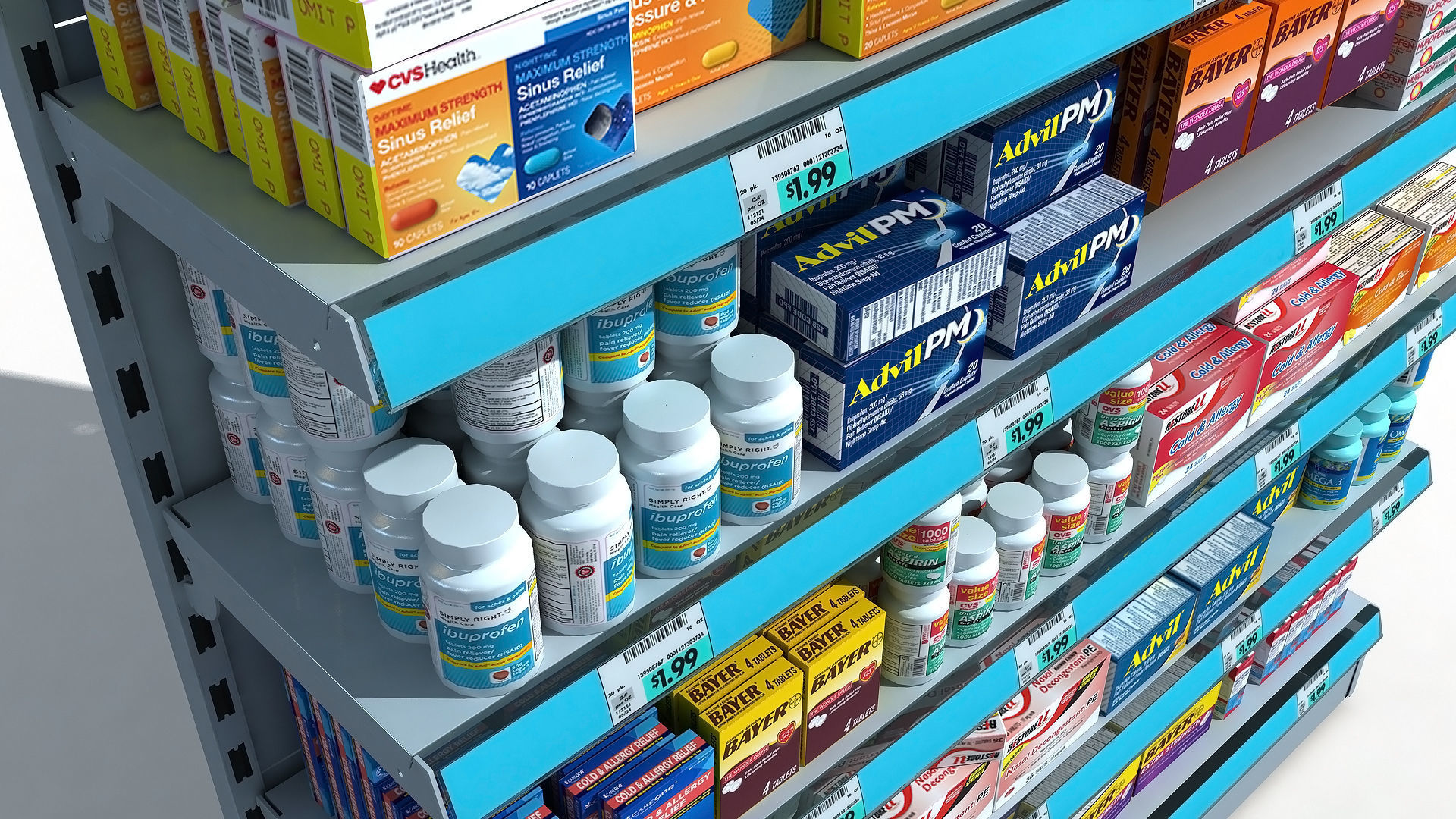 Drugstore Pharmacy Shelf 3D model | CGTrader