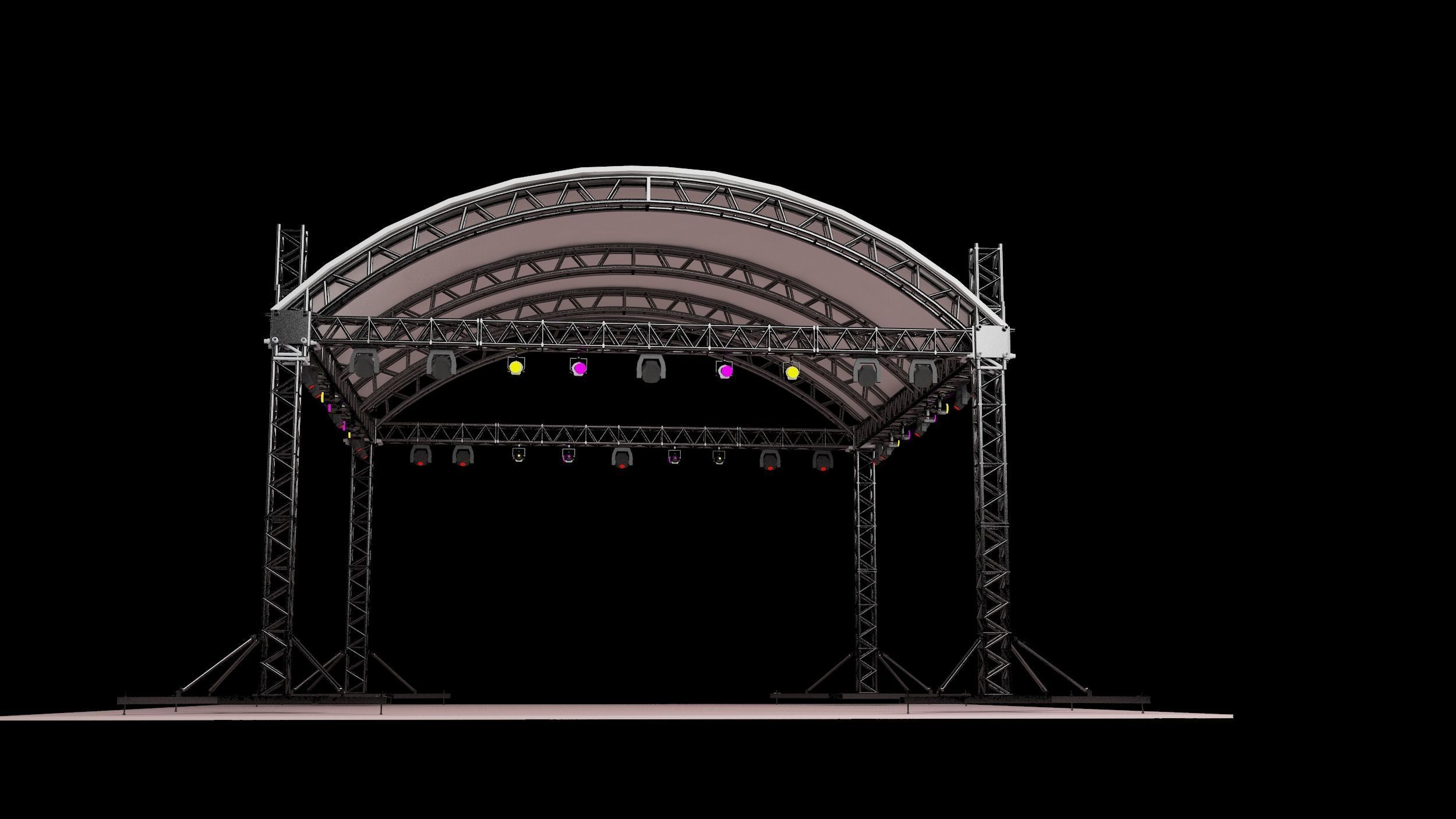 Dome Tent Truss Stage Light Truss Clamp 3D model | CGTrader