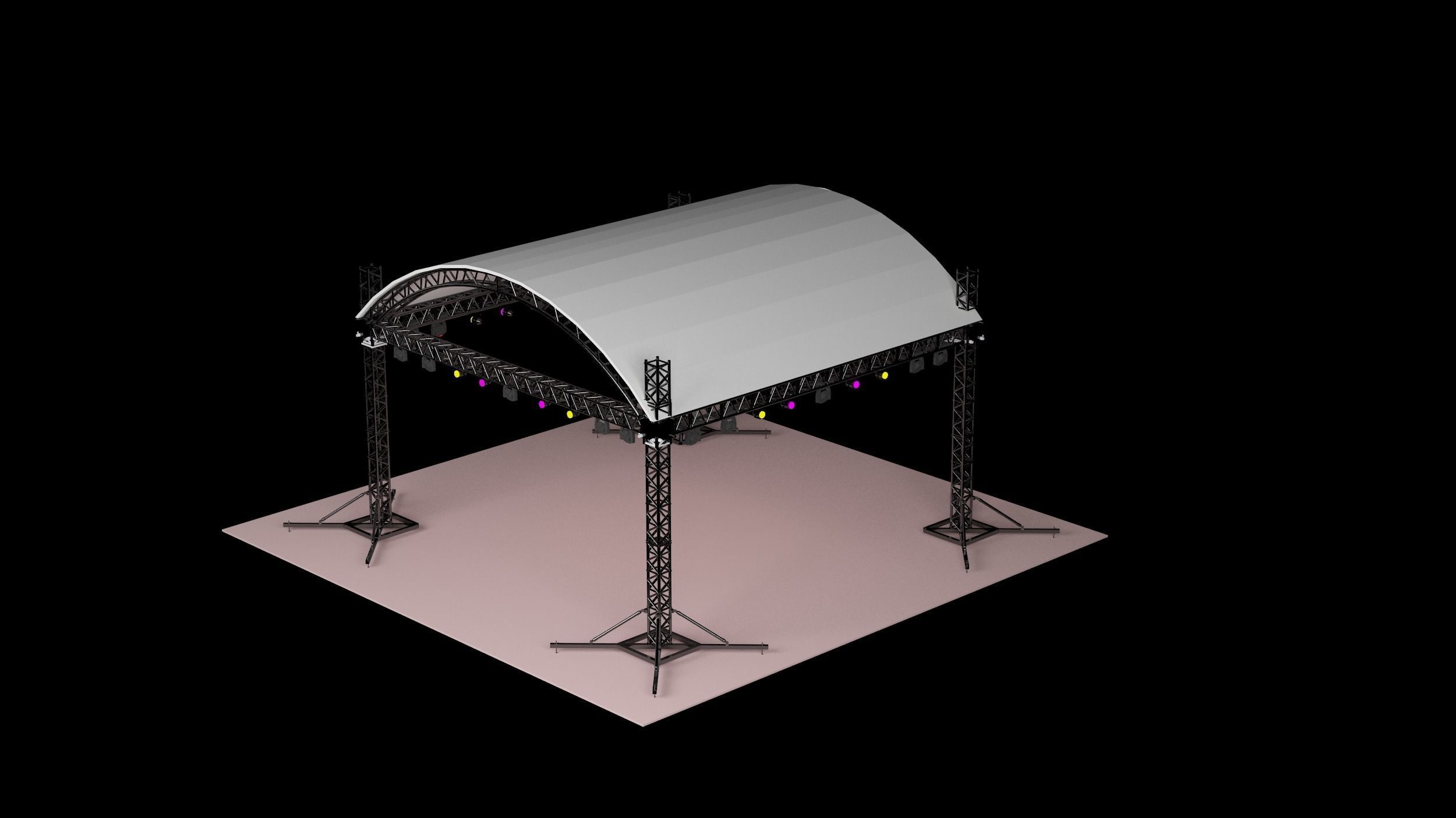 Dome Tent Truss Stage Light Truss Clamp 3D model | CGTrader