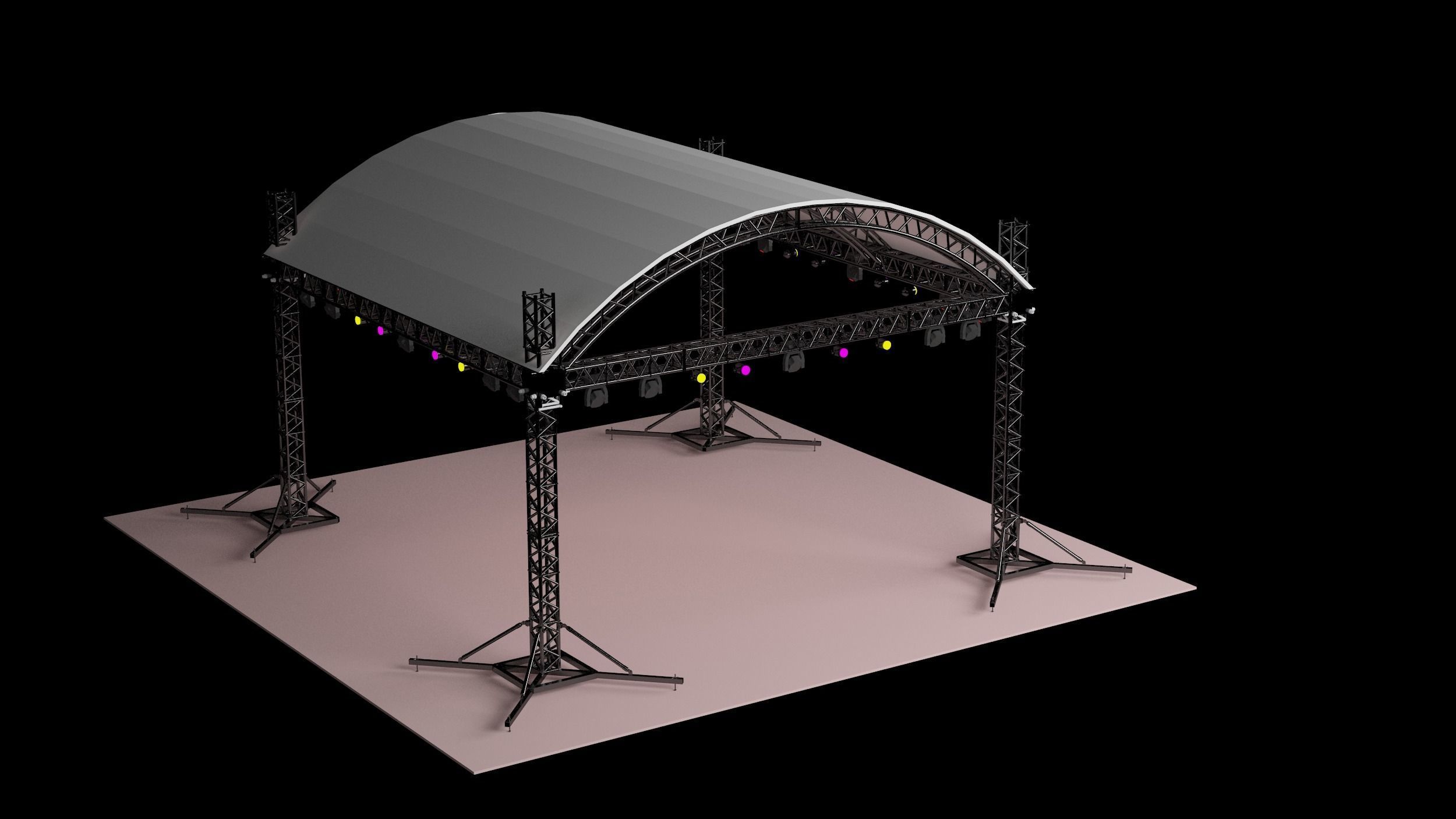 Dome Tent Truss Stage Light Truss Clamp 3D model | CGTrader
