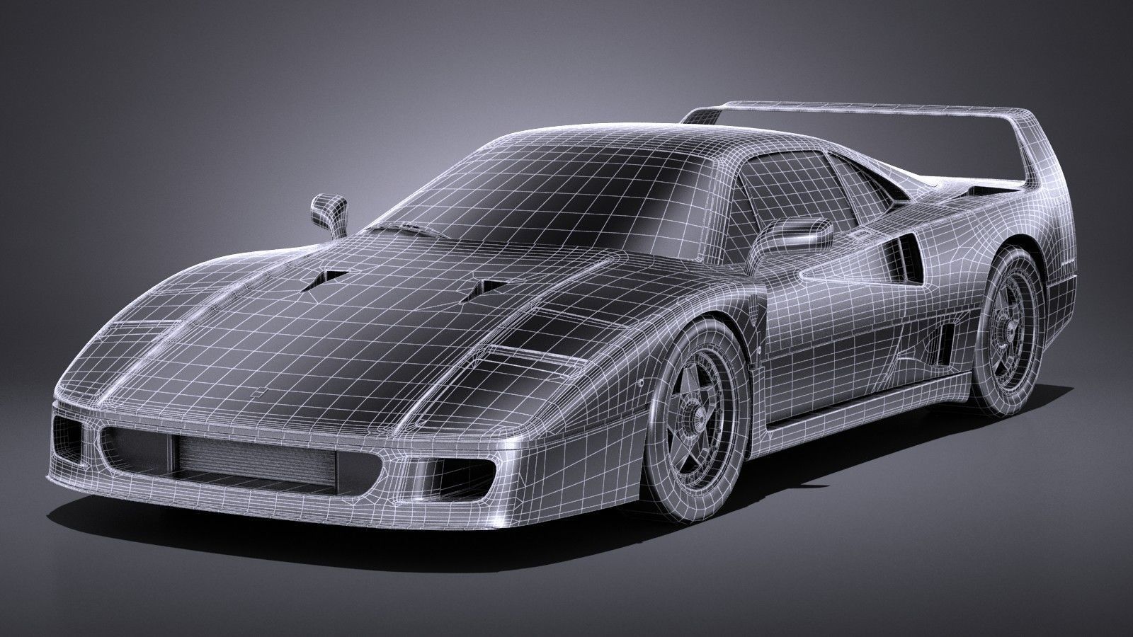 3D model LowPoly Ferrari F40 1987 VR / AR / low-poly | CGTrader