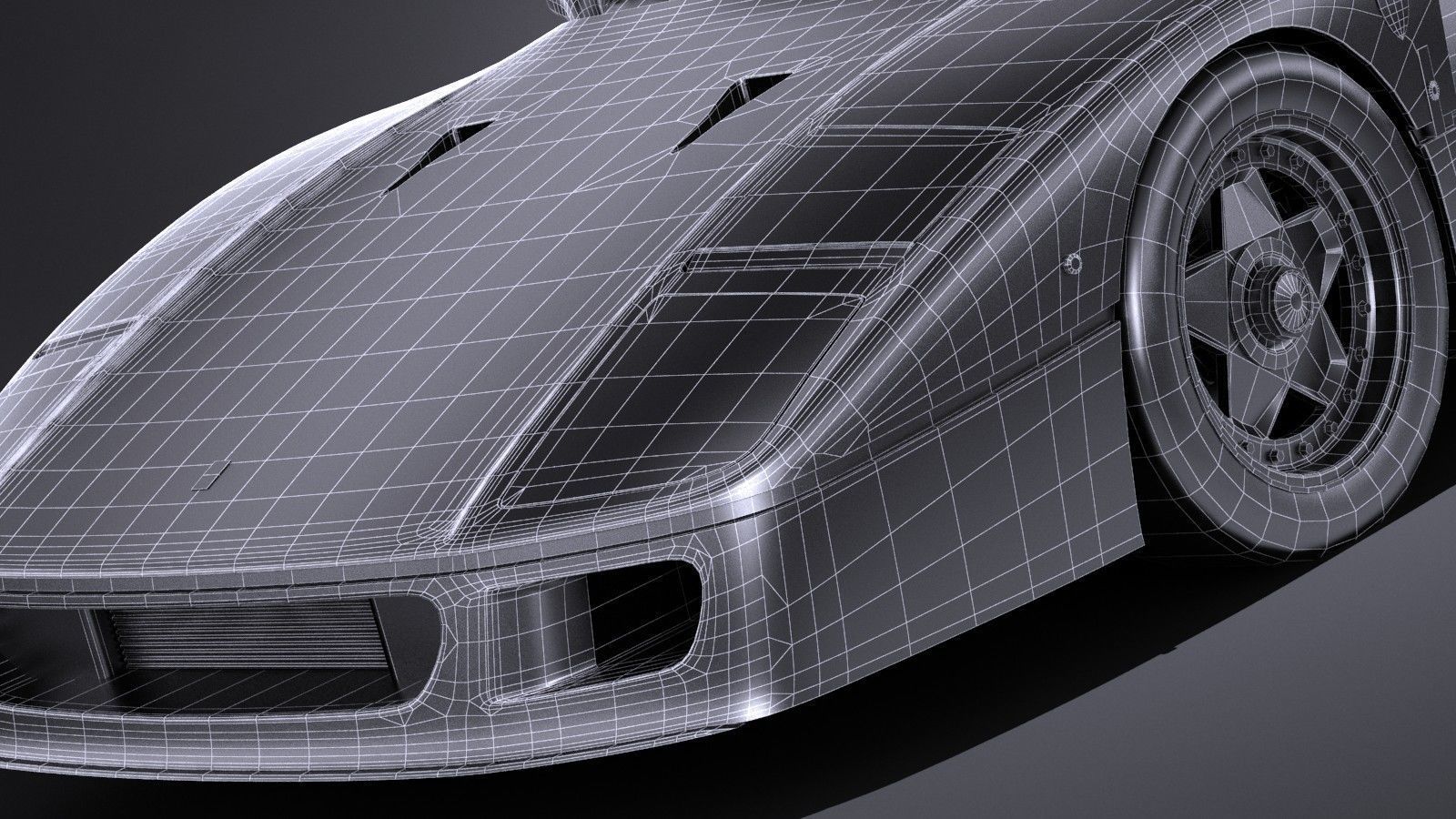 3D model LowPoly Ferrari F40 1987 VR / AR / low-poly | CGTrader