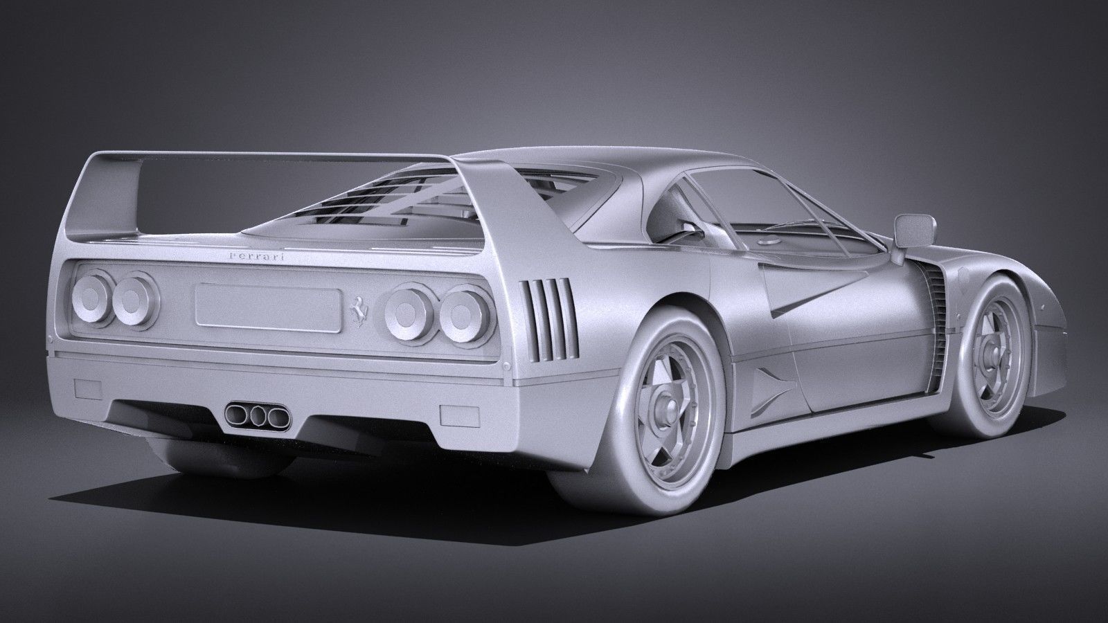 3D model LowPoly Ferrari F40 1987 VR / AR / low-poly | CGTrader