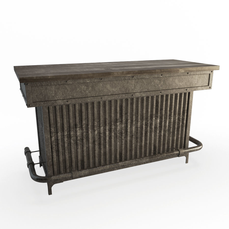 Industrial Metallic Counter 3D model | CGTrader