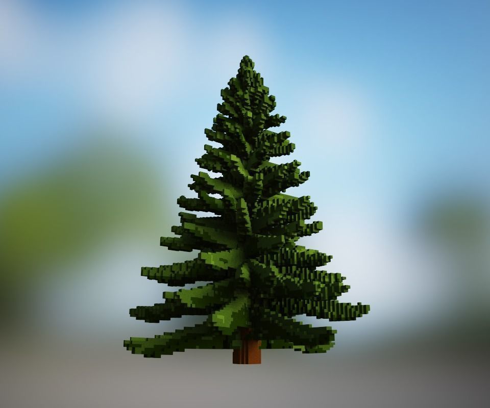 3D model Voxel Spruce Low-poly 3D model VR / AR / low-poly | CGTrader