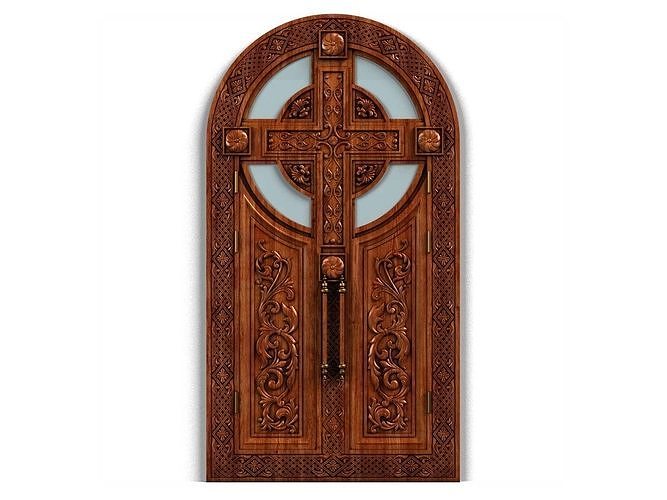 Door0021 ornate door with cross 3D model | CGTrader