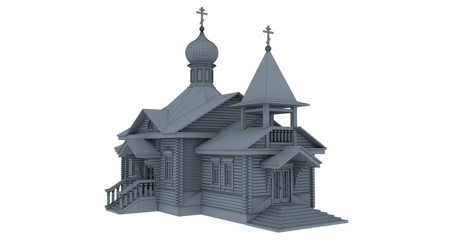 Russian Orthodox Wood Church 3D model | CGTrader
