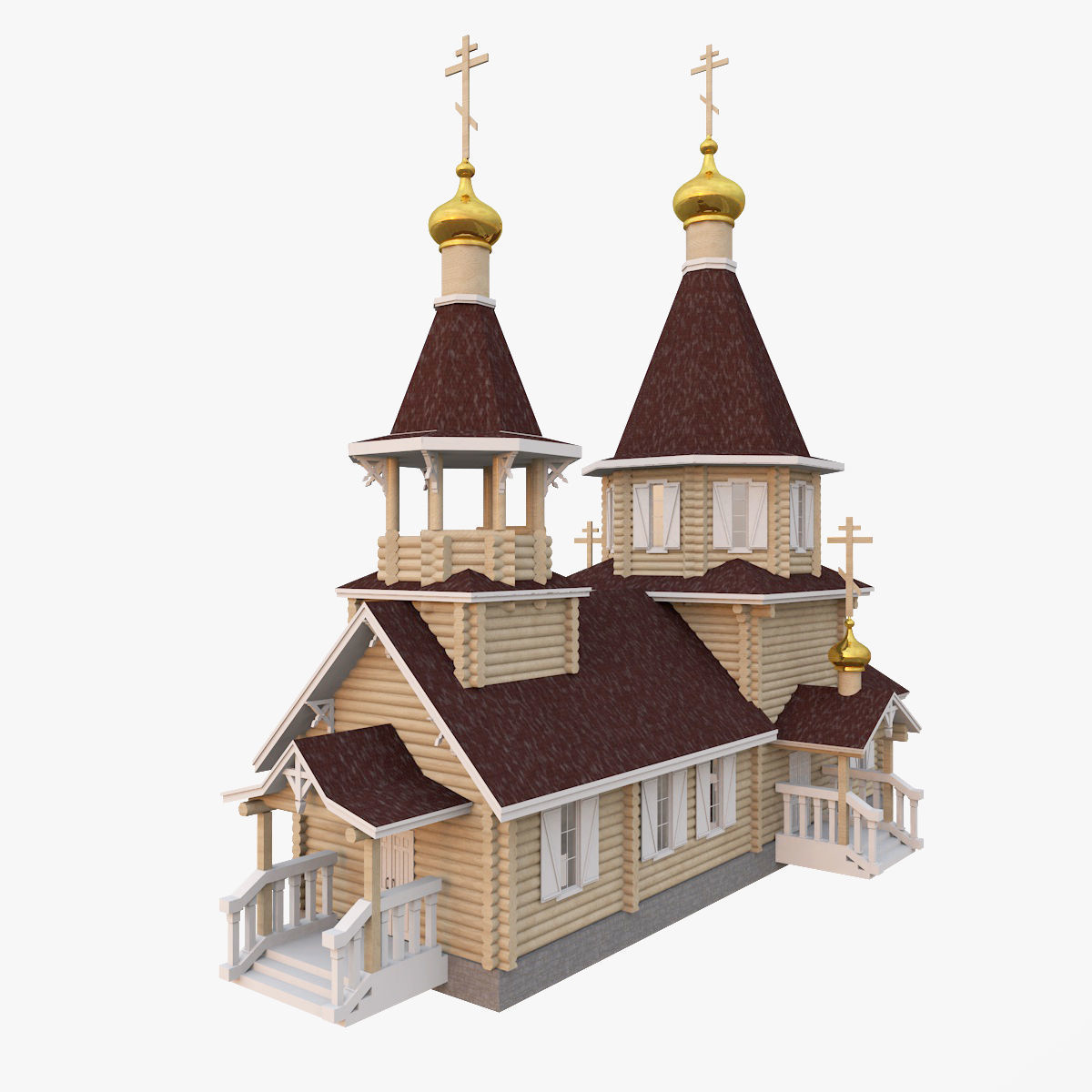 Russian Orthodox Wood Church 3D model | CGTrader