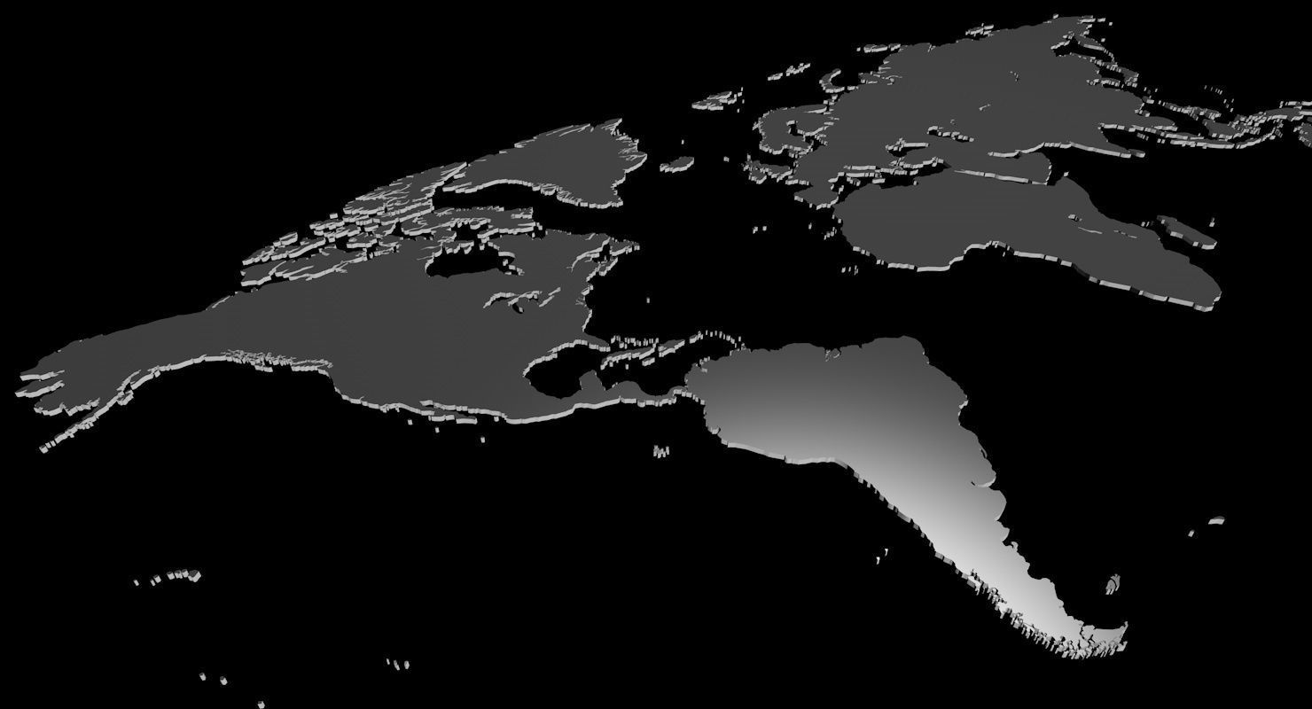 Simple Vectorised World Map 3D model | CGTrader
