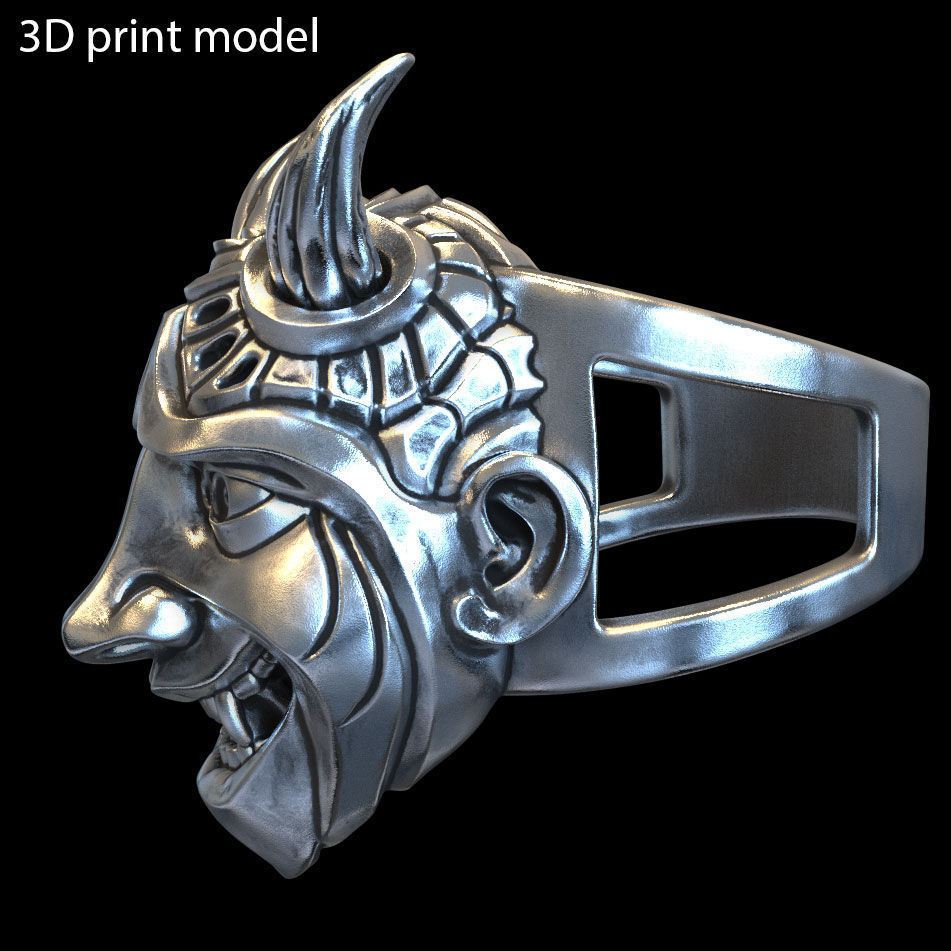 skull ring jewelry Demon vol3 3D model 3D printable | CGTrader
