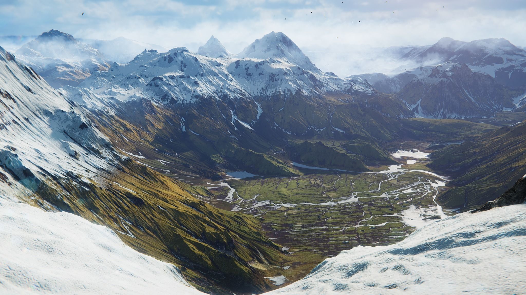 3D model Mountain River Valley Environment - Unity 2017 Project VR / AR ...