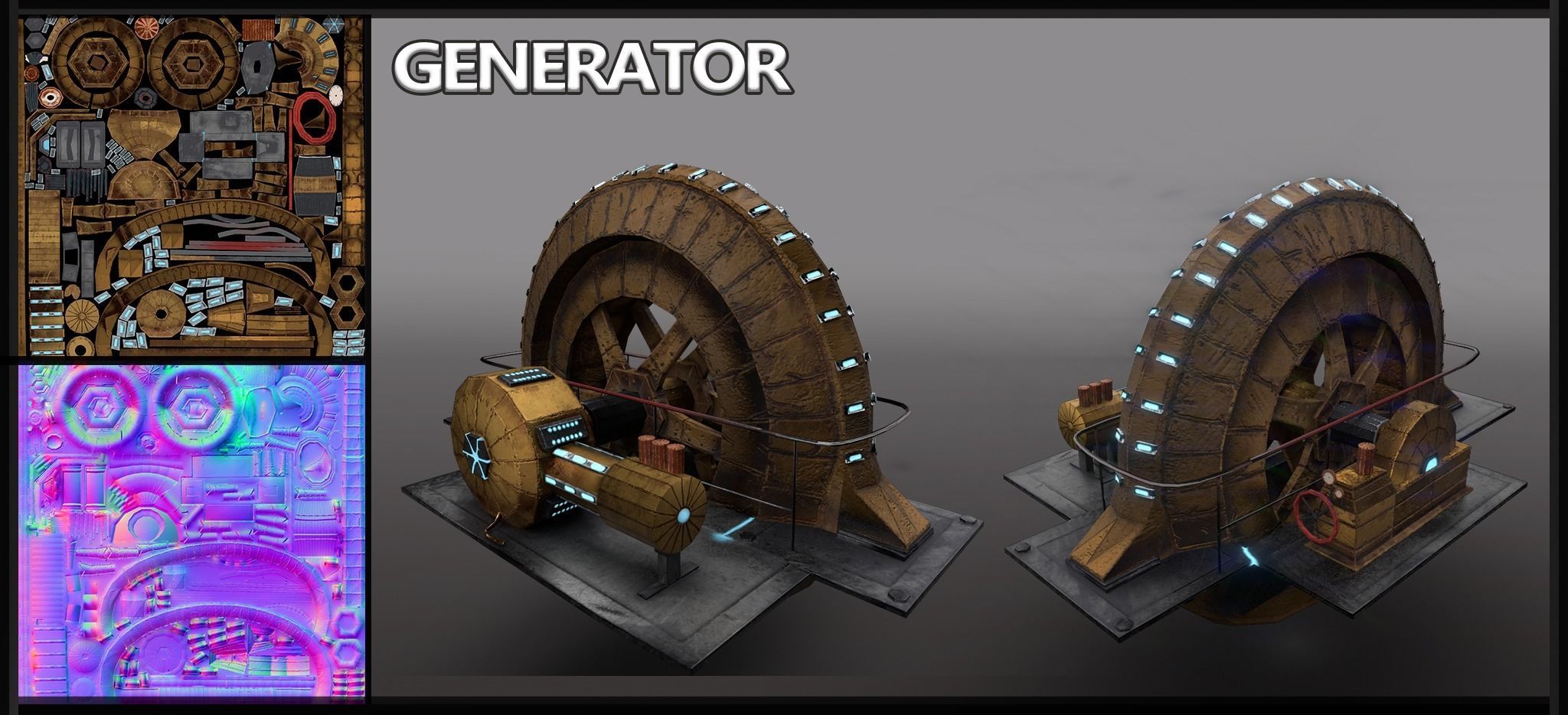 3D model Stylized steampunk generator VR / AR / low-poly | CGTrader