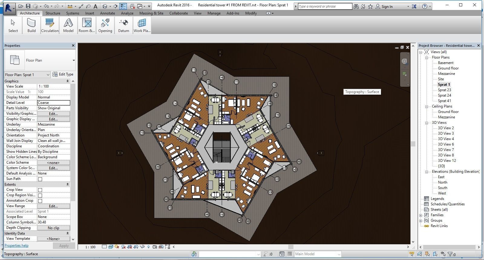 Hexagonal Residential tower 3D model | CGTrader