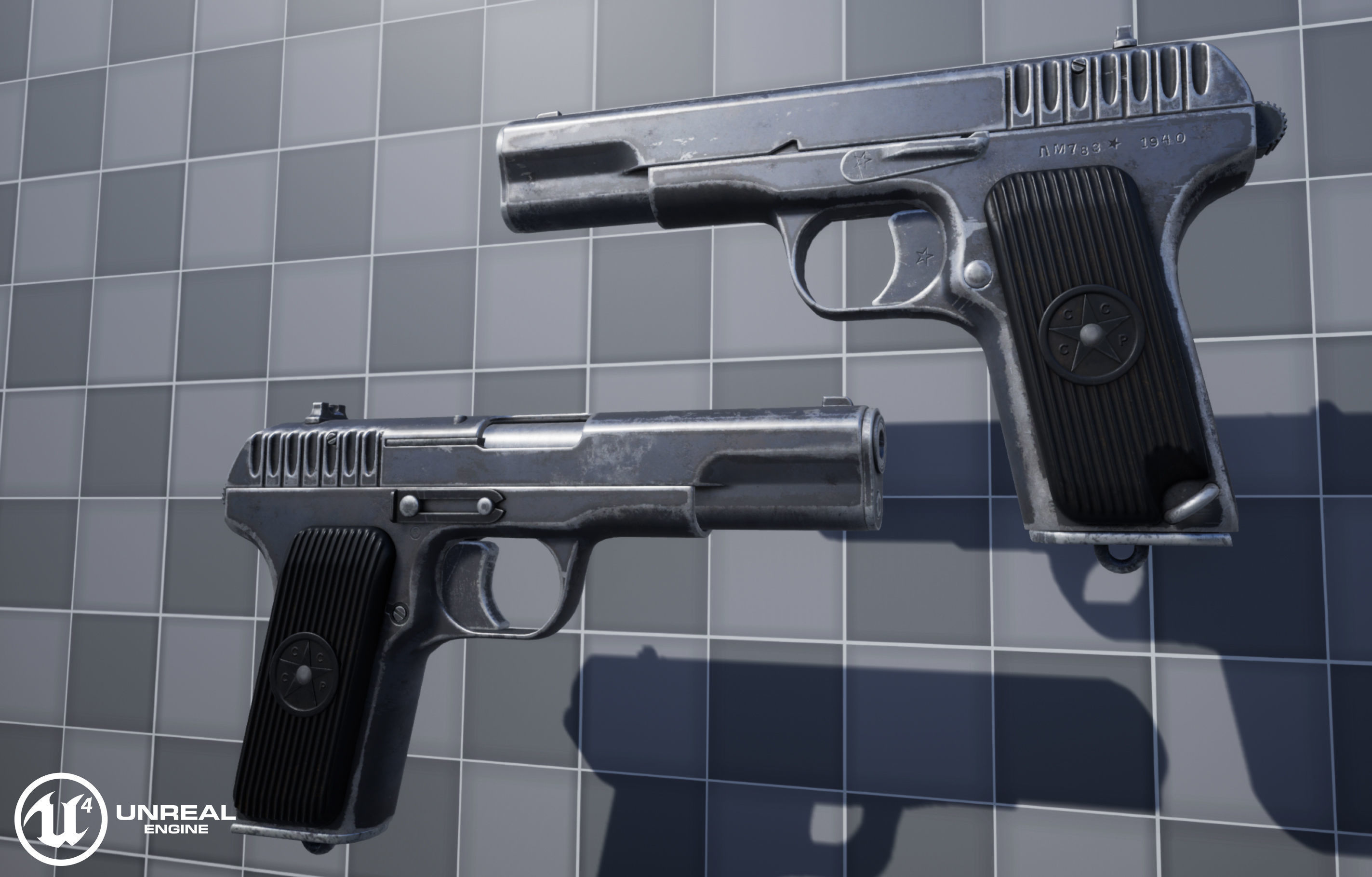 TT-33 Pistol free VR / AR / low-poly 3D model rigged | CGTrader