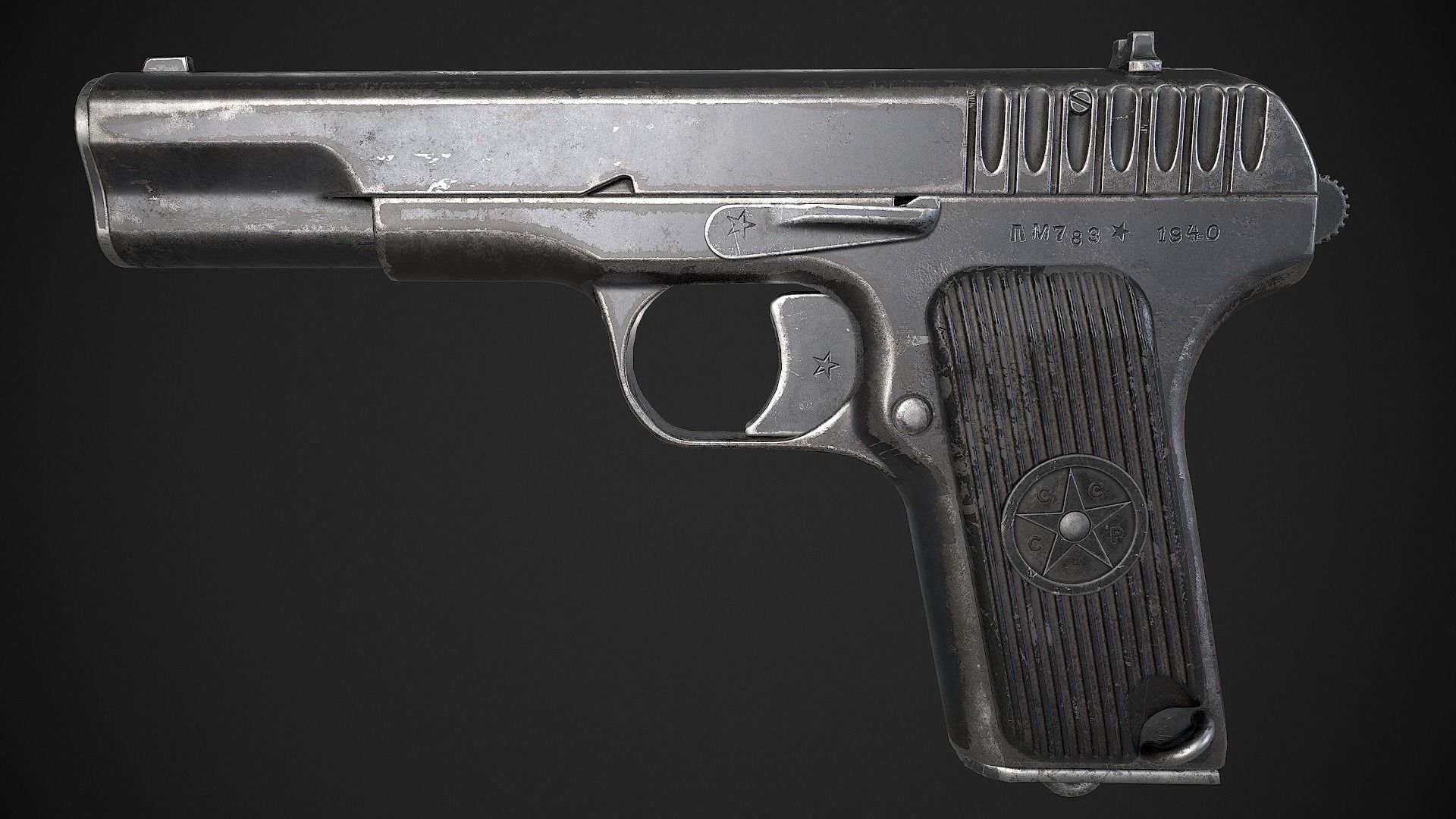 TT-33 Pistol free VR / AR / low-poly 3D model rigged | CGTrader