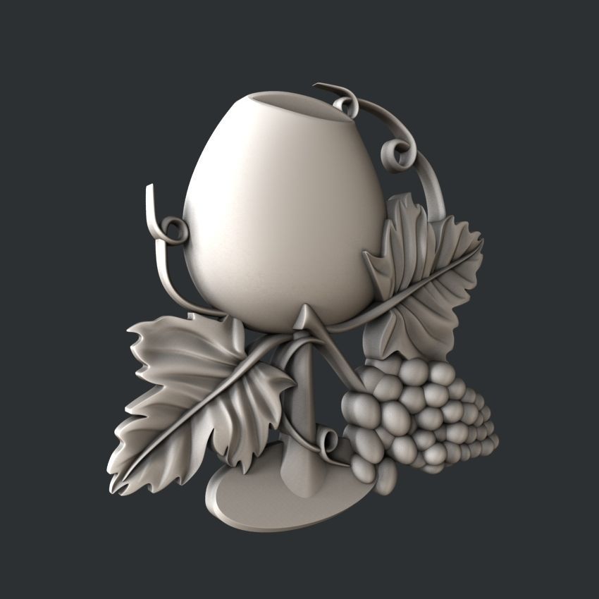 3d STL models for CNC router glass of wine 3D model | CGTrader