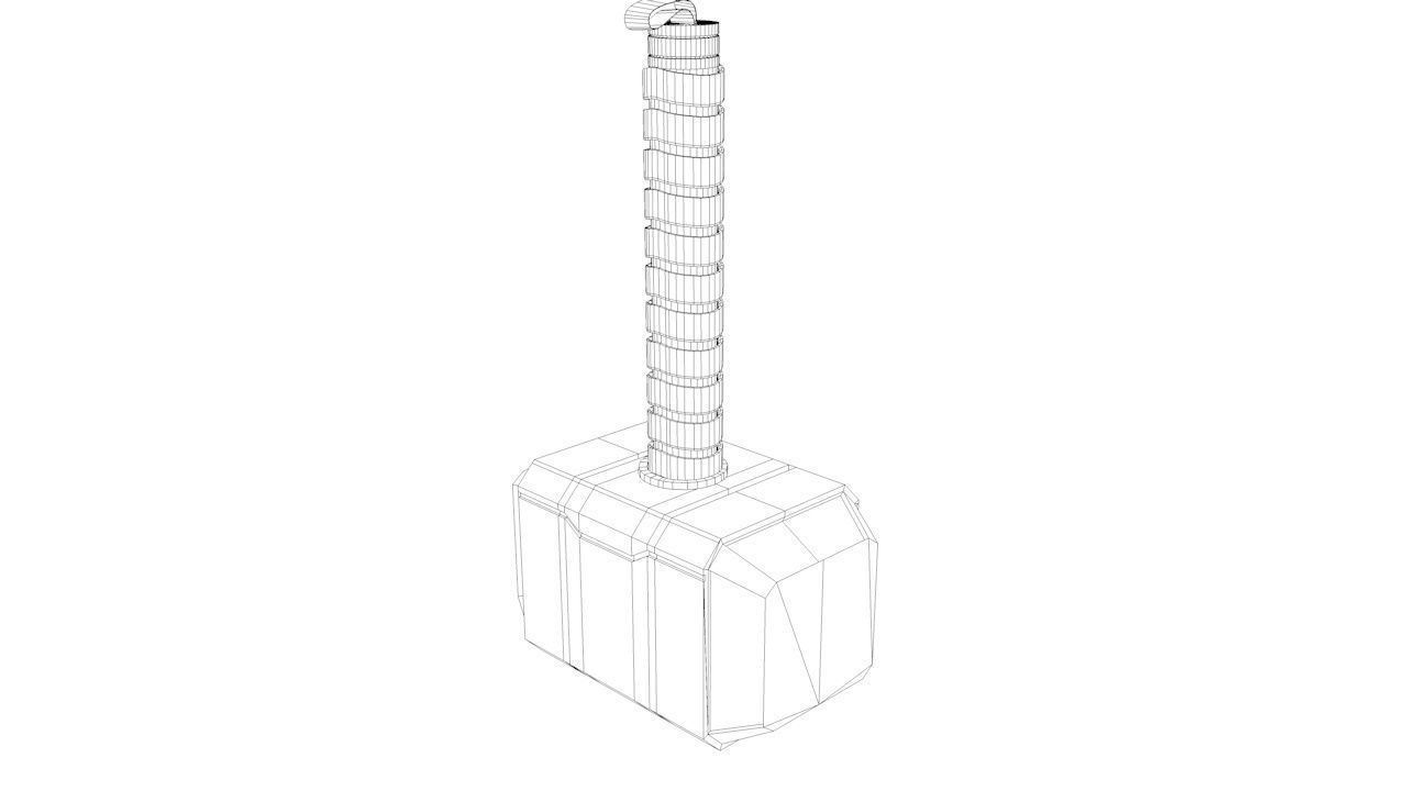 3D model Thors Hammer Mjolnir VR / AR / low-poly | CGTrader