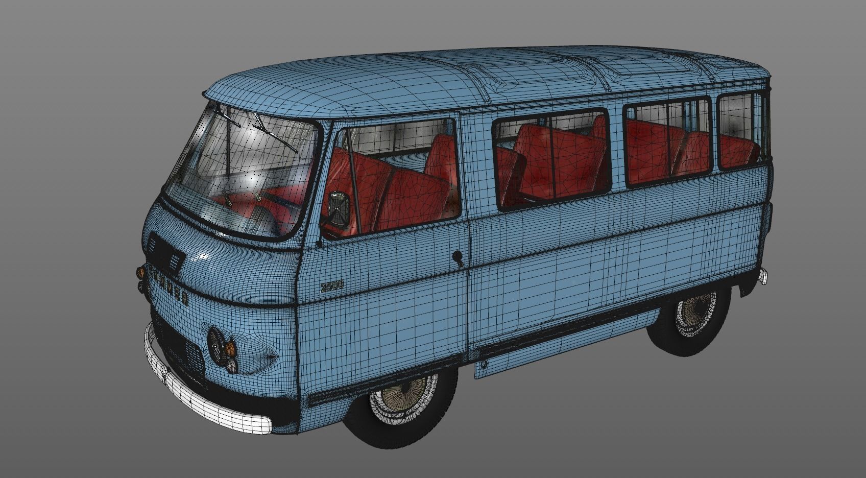 COMMER 2500 BUS 1968 3D model | CGTrader