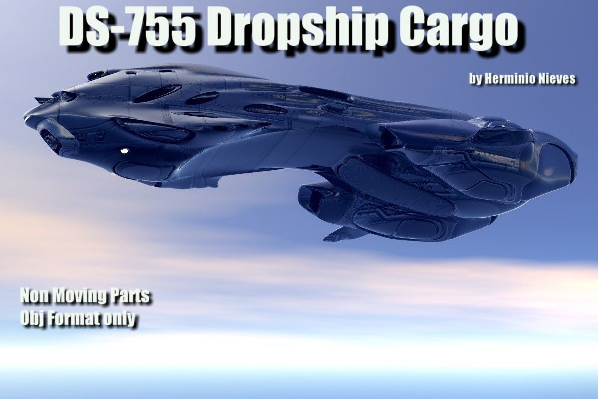 DR-755 Dropship Cargo Spaceship 3D model | CGTrader