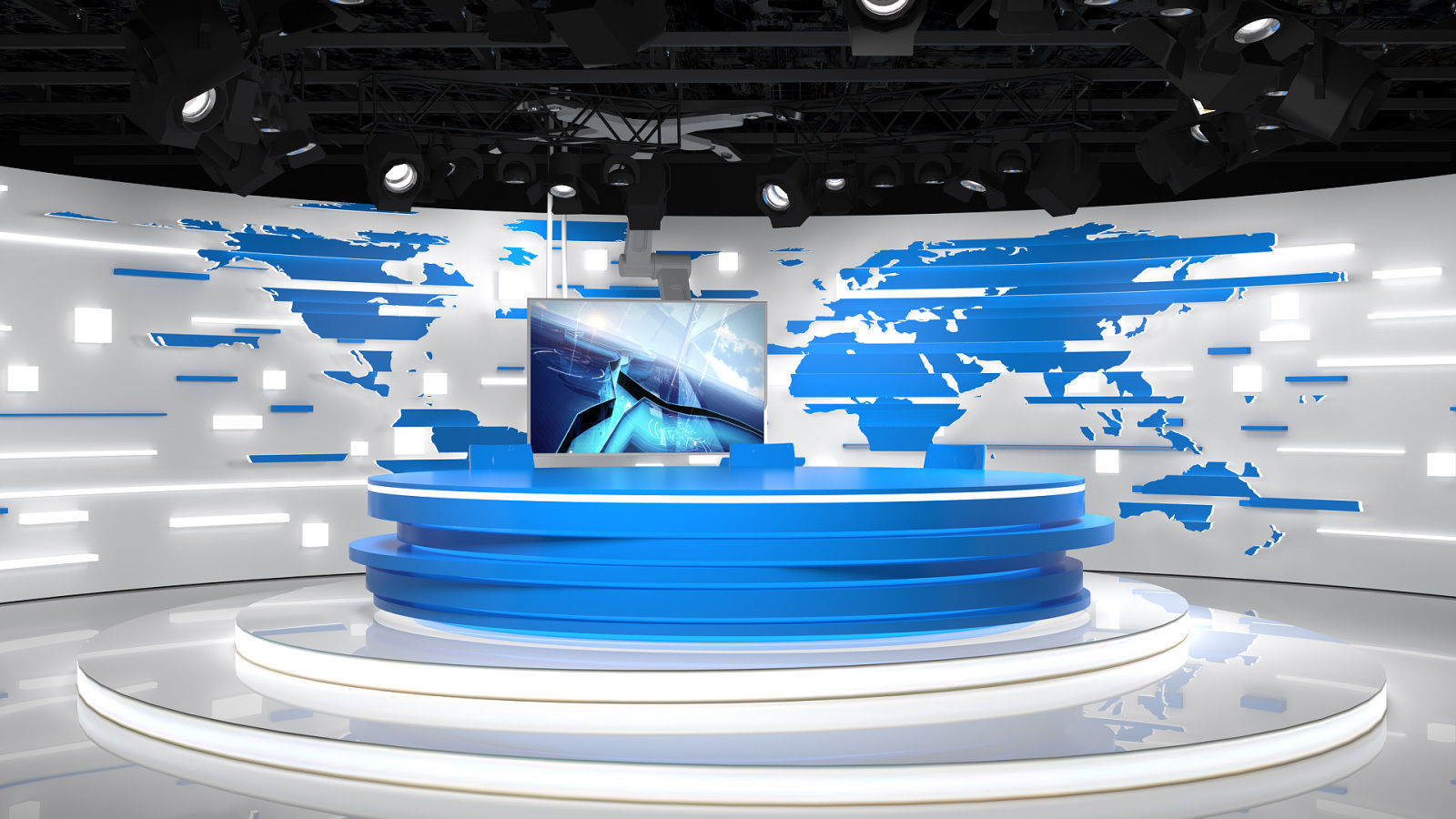 Virtual Broadcast Studio 18 3D model | CGTrader