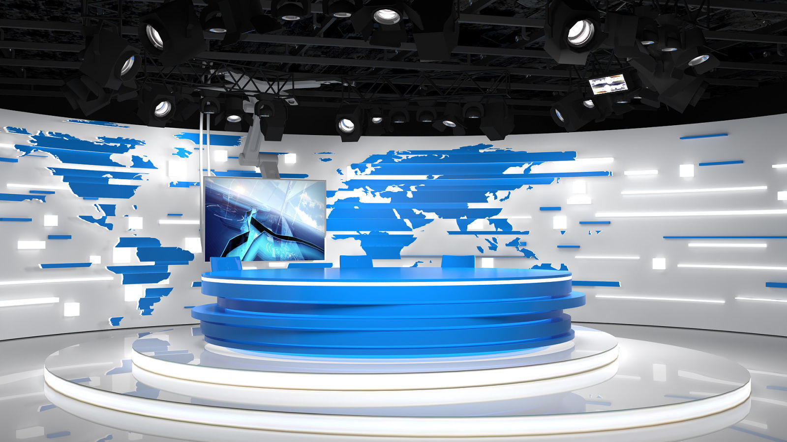 Virtual Broadcast Studio 18 3D model | CGTrader