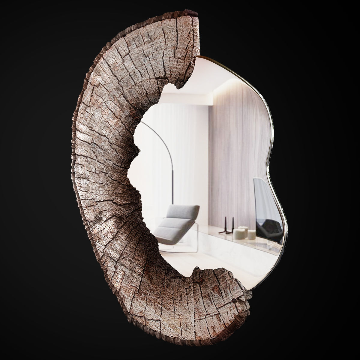 3D model Wood round Mirror low poly 3d model VR / AR / low-poly | CGTrader