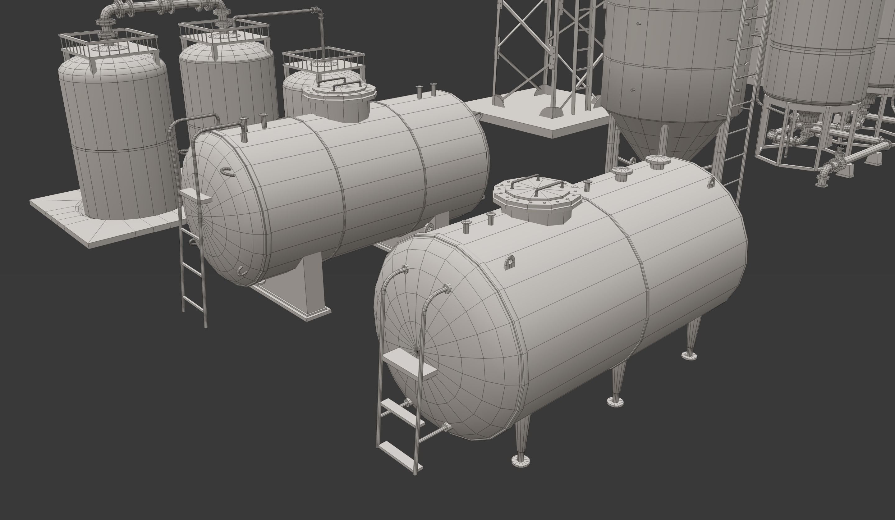 3D model Storage Tanks Pack VR / AR / low-poly | CGTrader