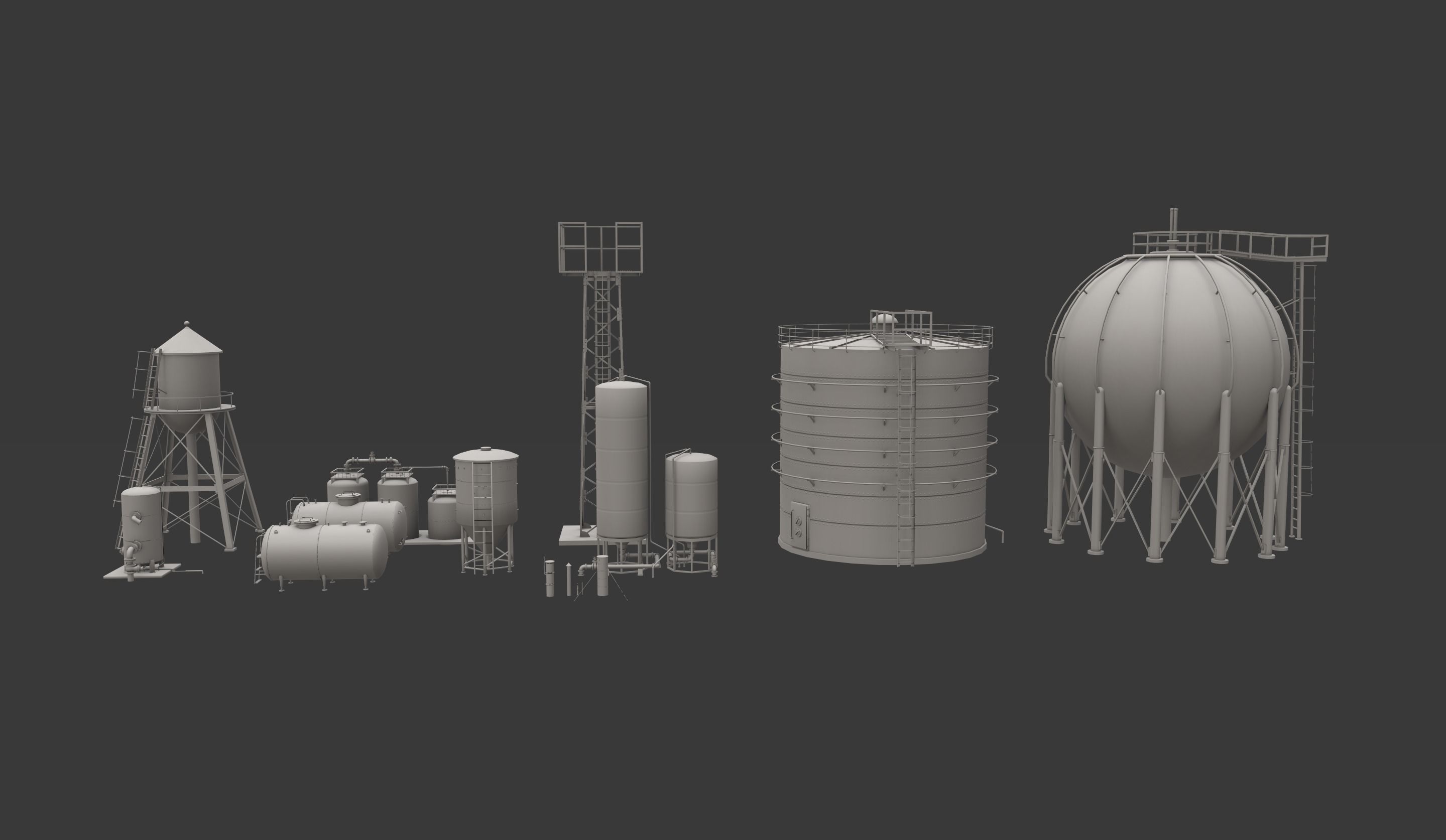 3D model Storage Tanks Pack VR / AR / low-poly | CGTrader