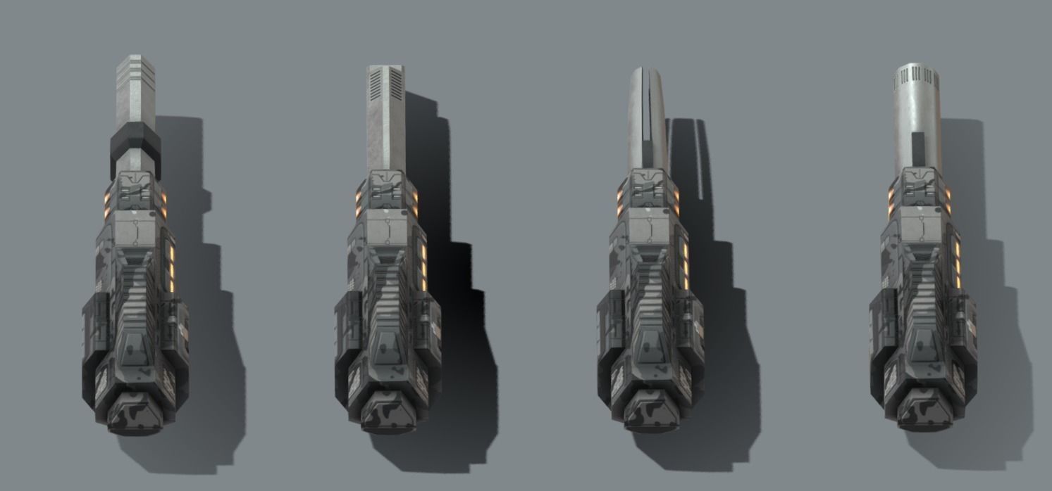 3D model Railgun set Low-poly python futuristic weapon VR / AR / low ...