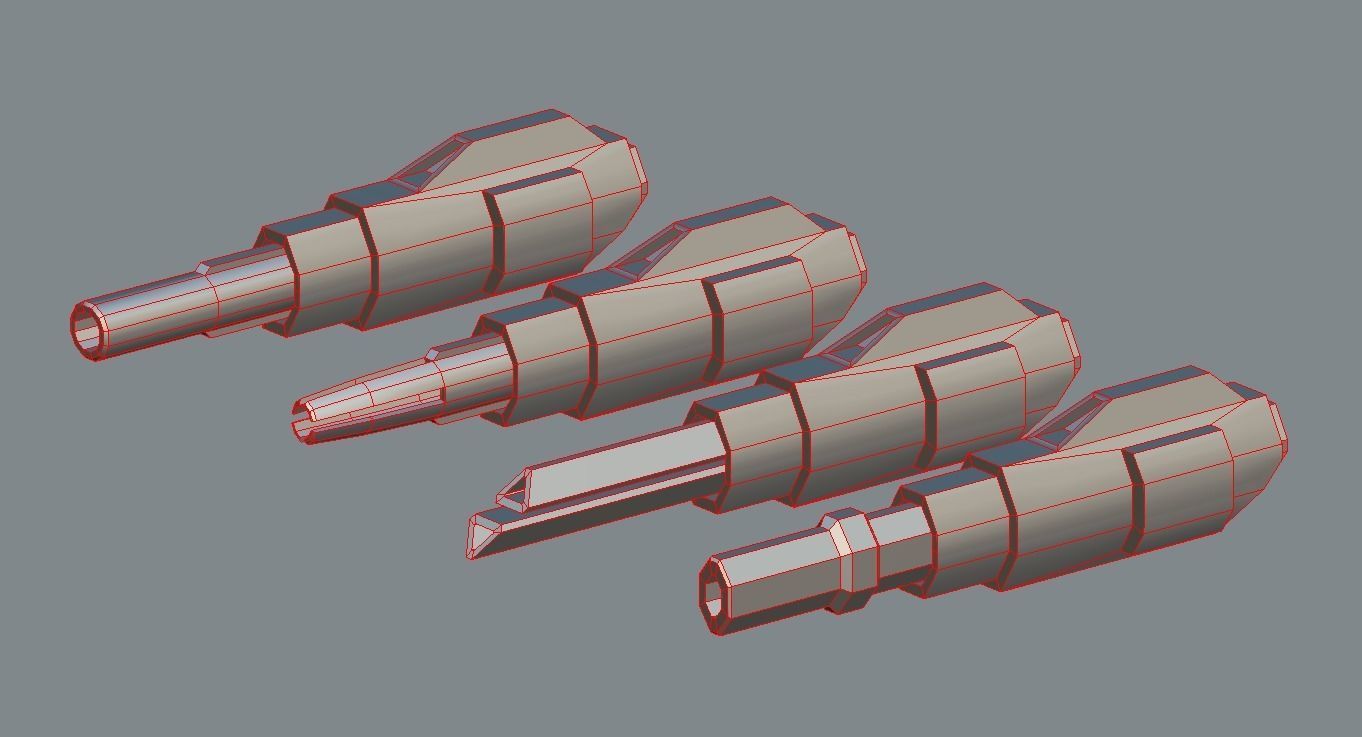 3D model Railgun set Low-poly python futuristic weapon VR / AR / low ...