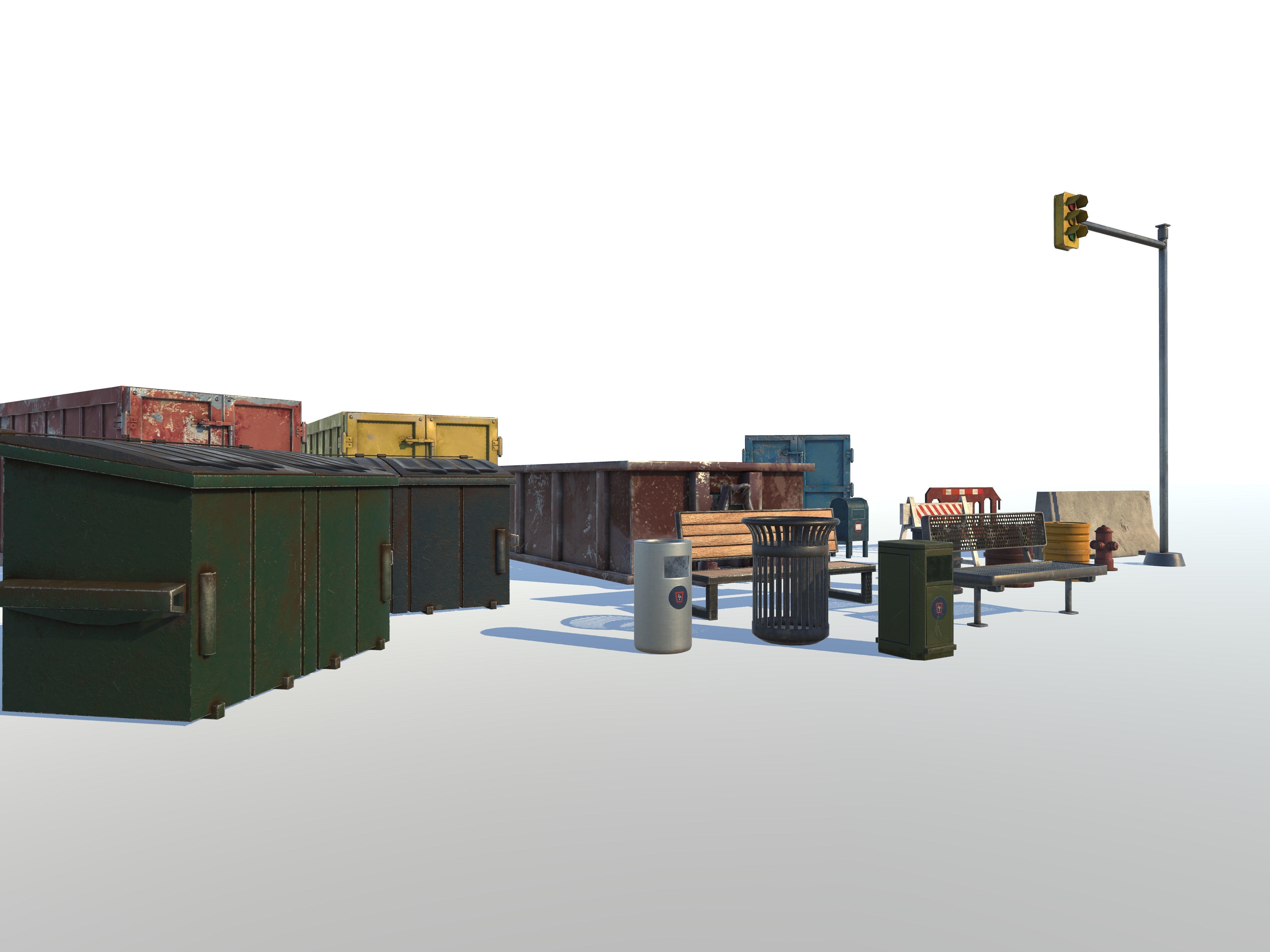 City Props Bundle - Game Ready free VR / AR / low-poly 3D model | CGTrader