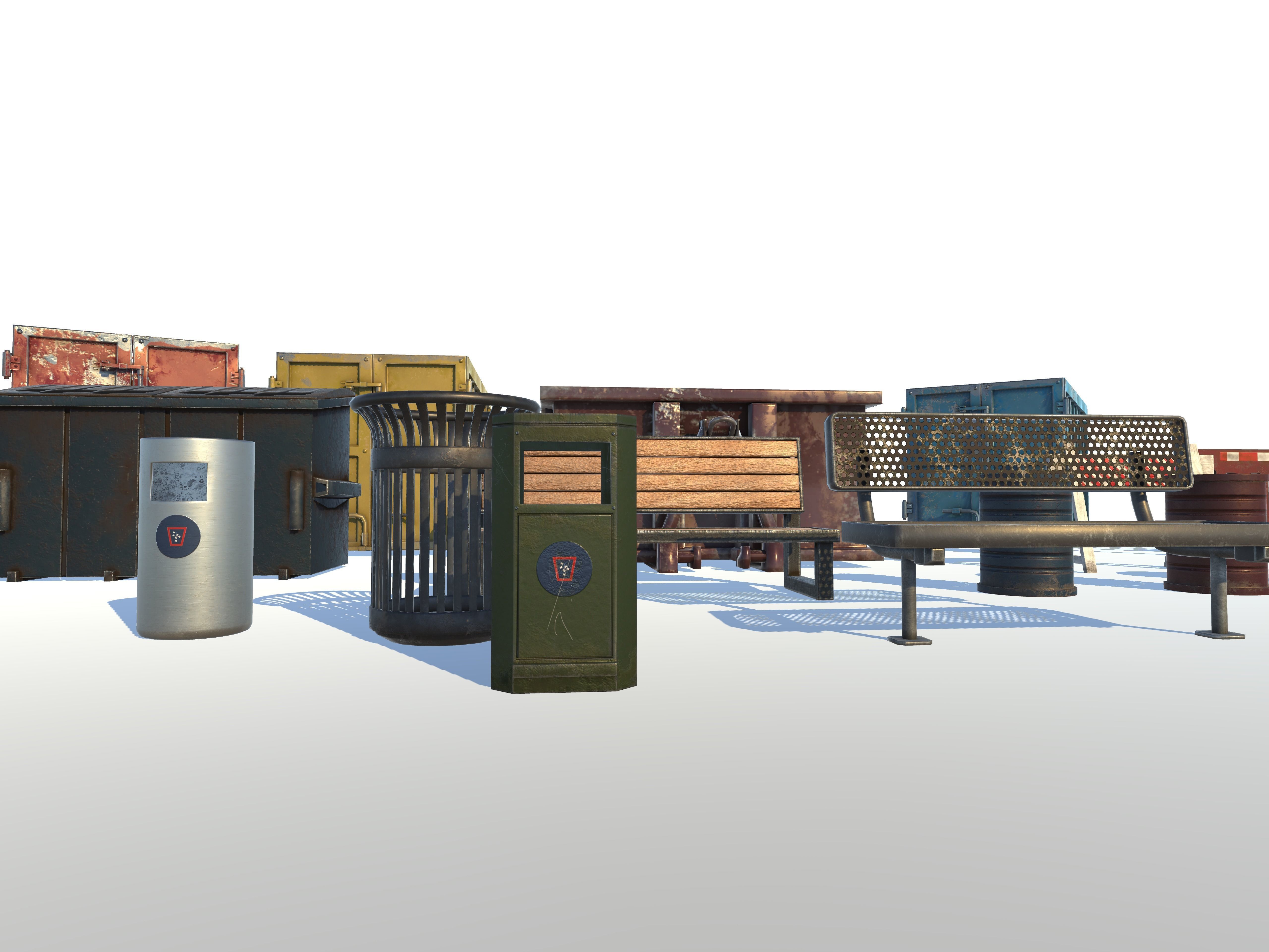 City Props Bundle - Game Ready free VR / AR / low-poly 3D model | CGTrader