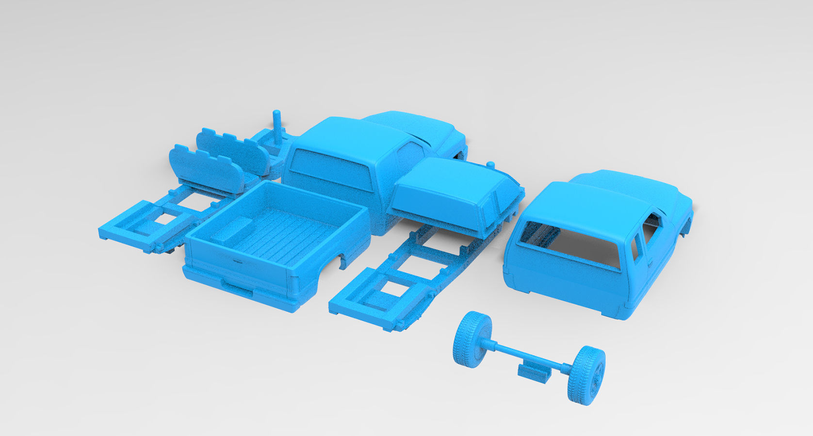 Dodge 1500 2nd gen Truck Extended Quad Cab Printable Body 3D model 3D ...