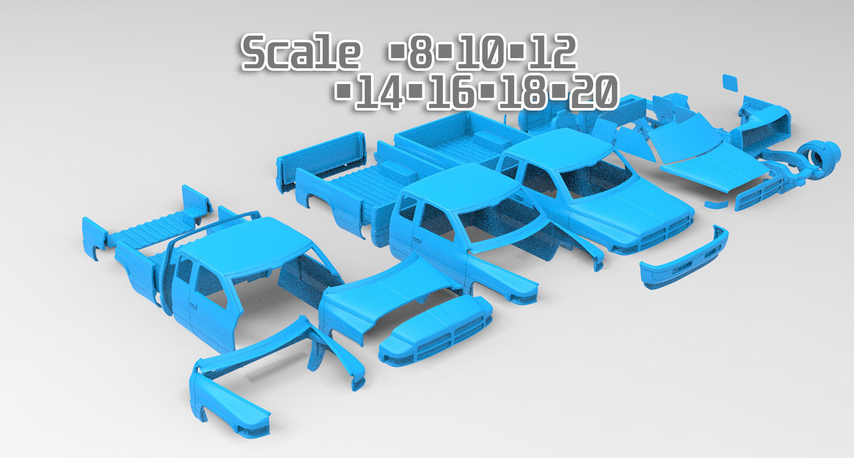 Dodge 1500 2nd gen Truck Extended Quad Cab Printable Body 3D model 3D ...