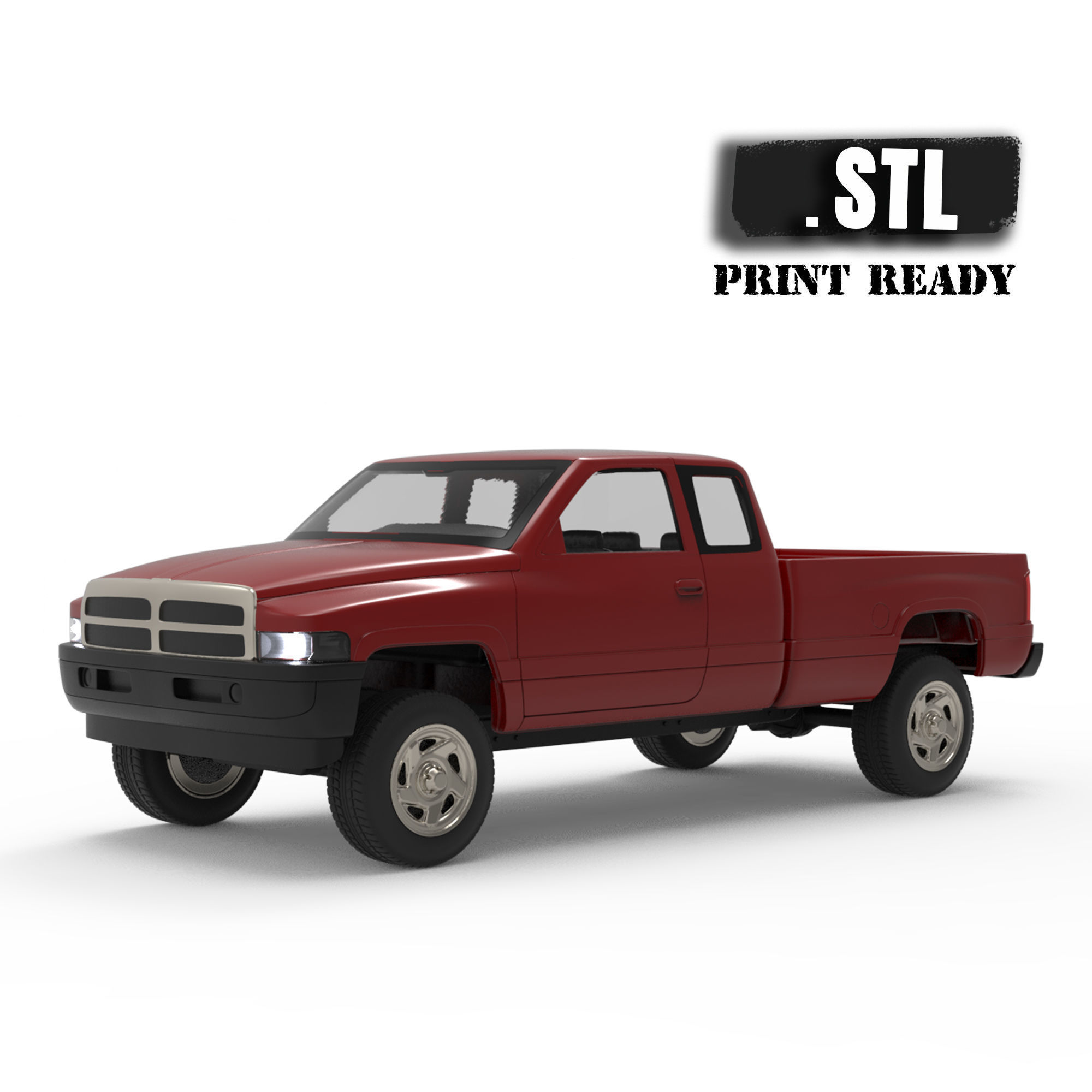 Dodge 1500 2nd gen Truck Extended Quad Cab Printable Body 3D model 3D ...