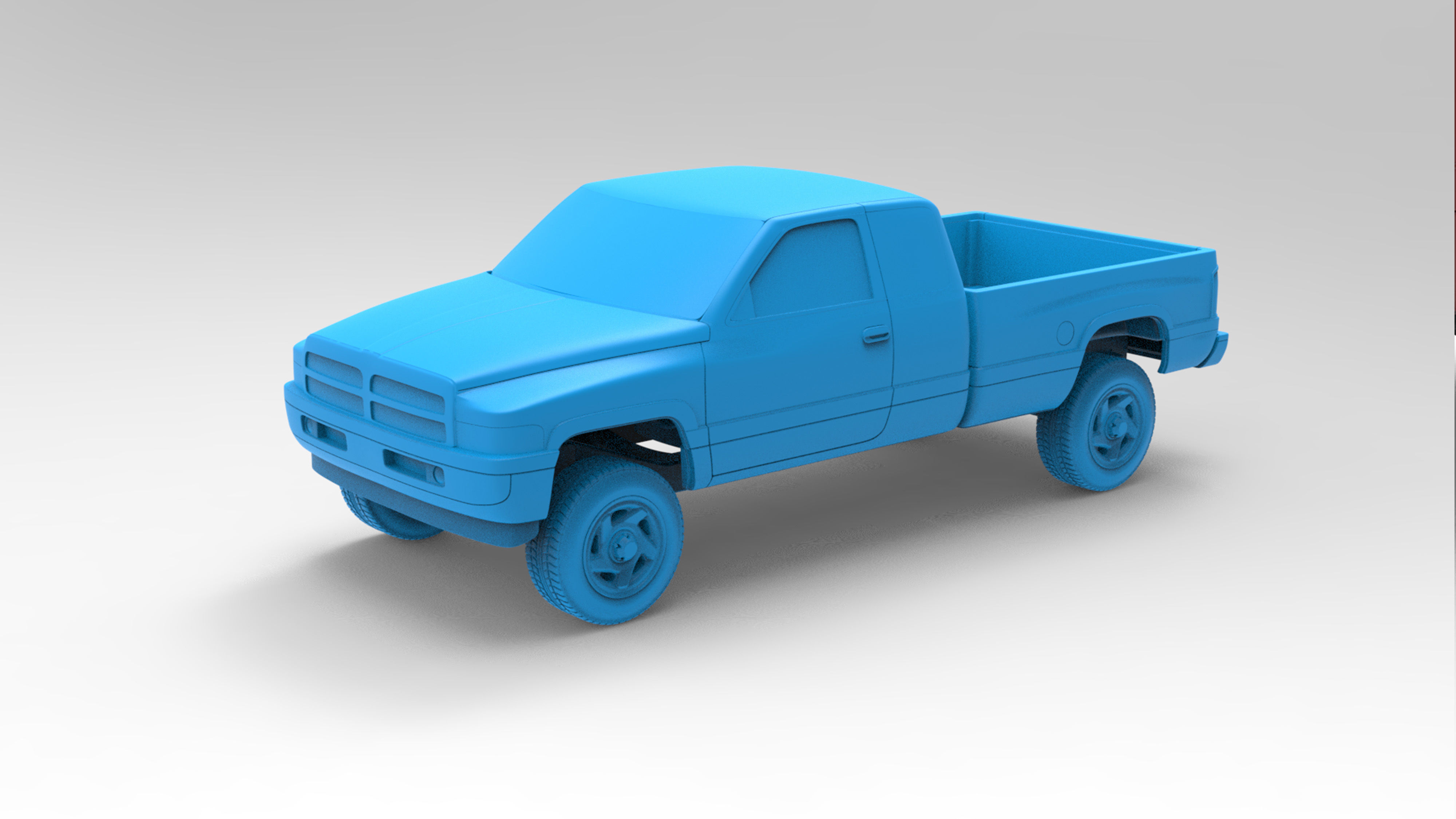 Dodge 1500 2nd gen Truck Extended Quad Cab Printable Body 3D model 3D ...