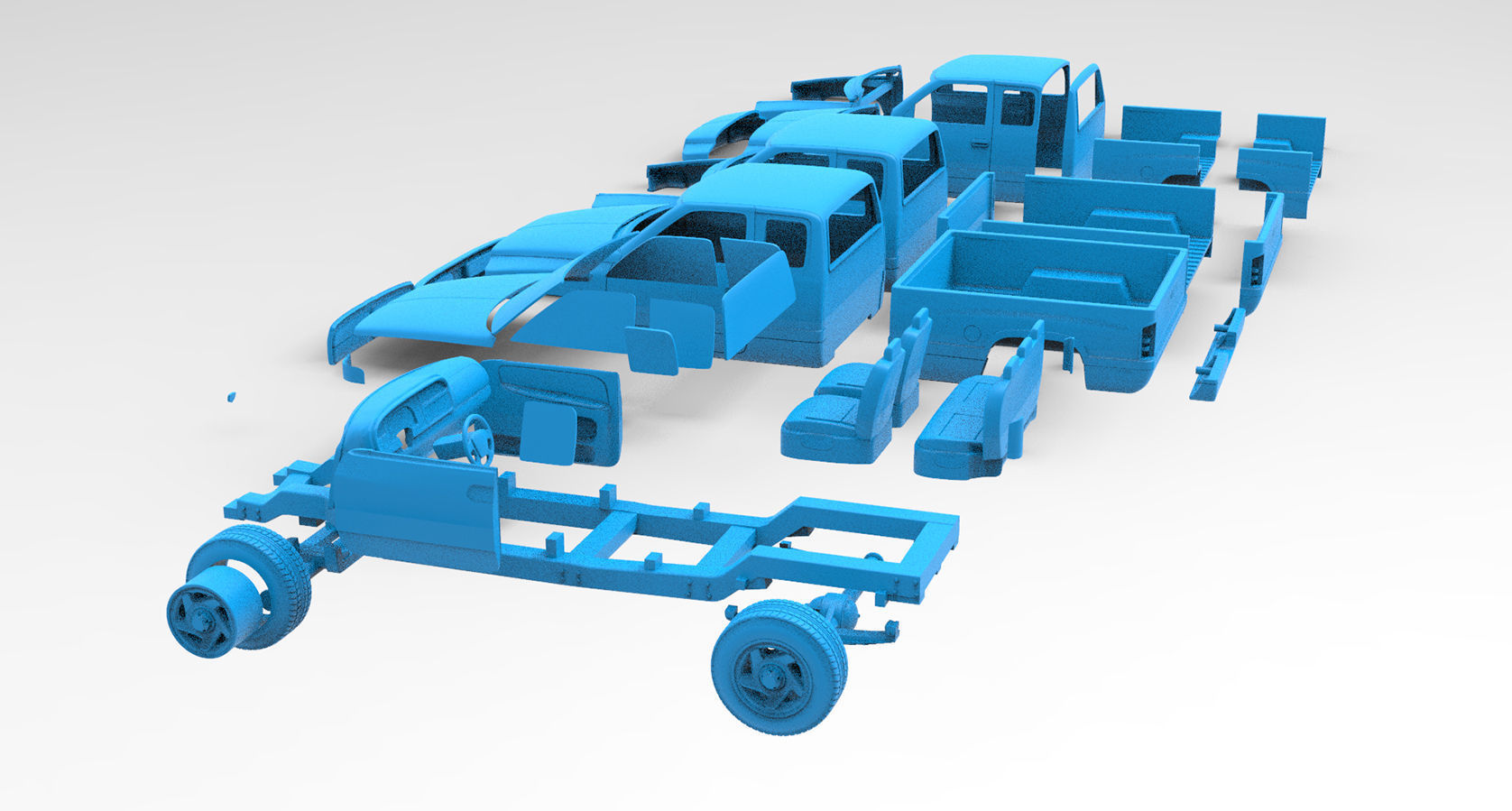 Dodge 1500 2nd gen Truck Extended Quad Cab Printable Body 3D model 3D ...