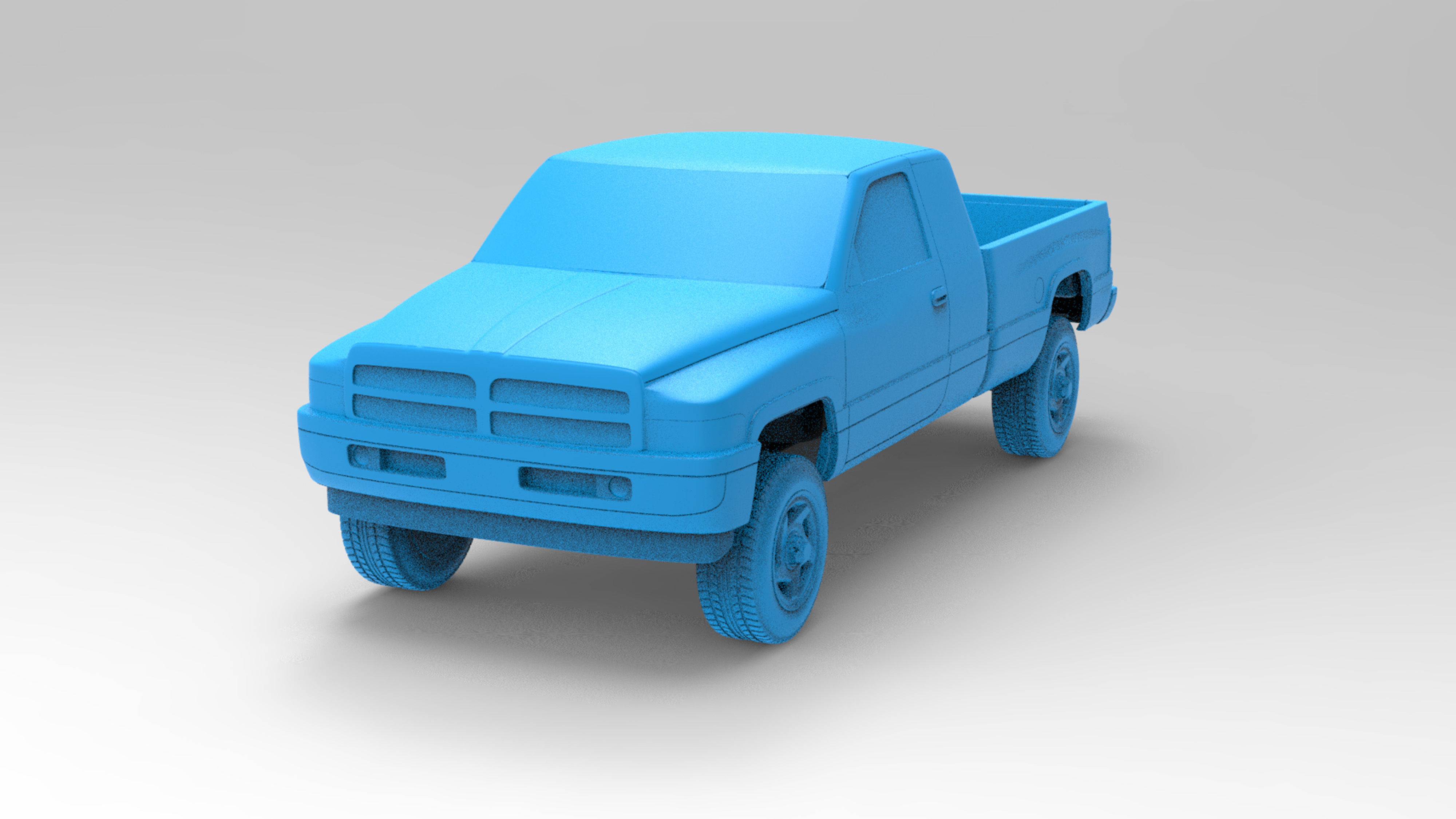 Dodge 1500 2nd gen Truck Extended Quad Cab Printable Body 3D model 3D ...